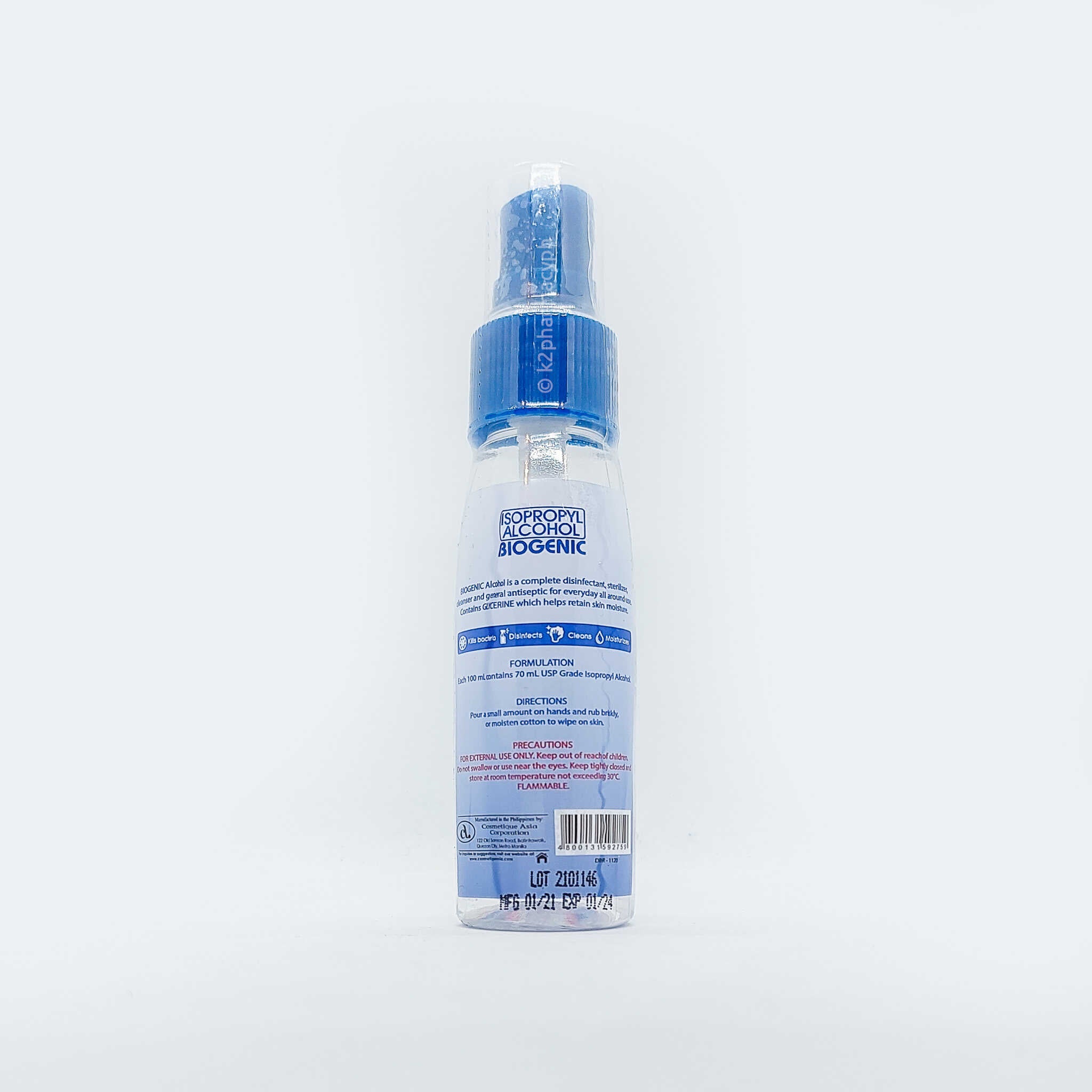Biogenic 70% Solution Isopropyl Alcohol with Moisturizer 50ml-500ml