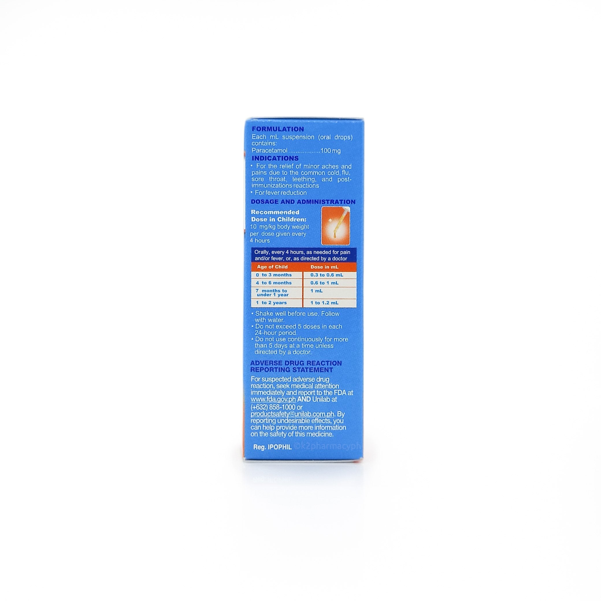 Biogesic® 100mg/mL Drops Orange (0-2yrs) 15mL