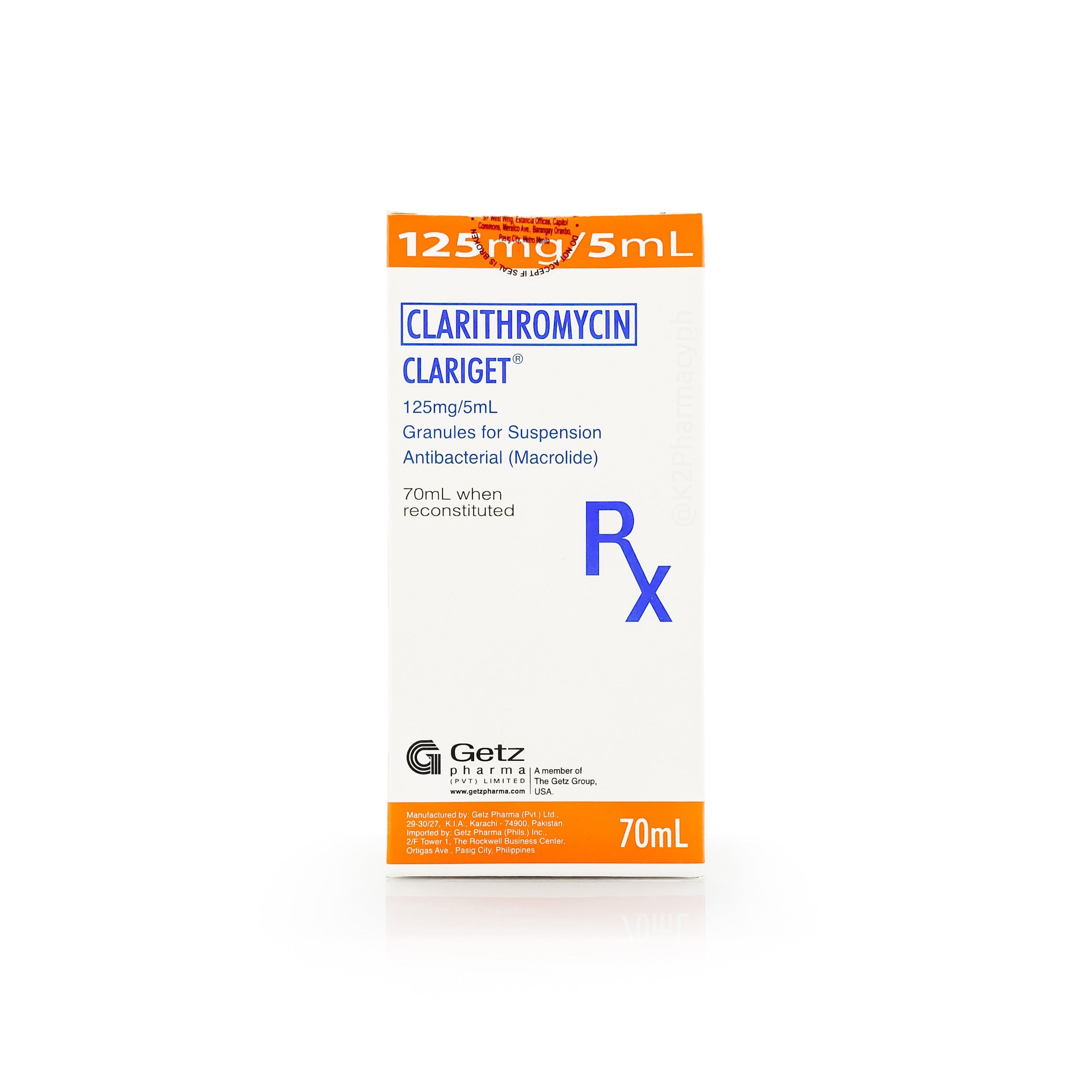 Clariget® Granules for Suspension 125mg/5mL Clarithromycin