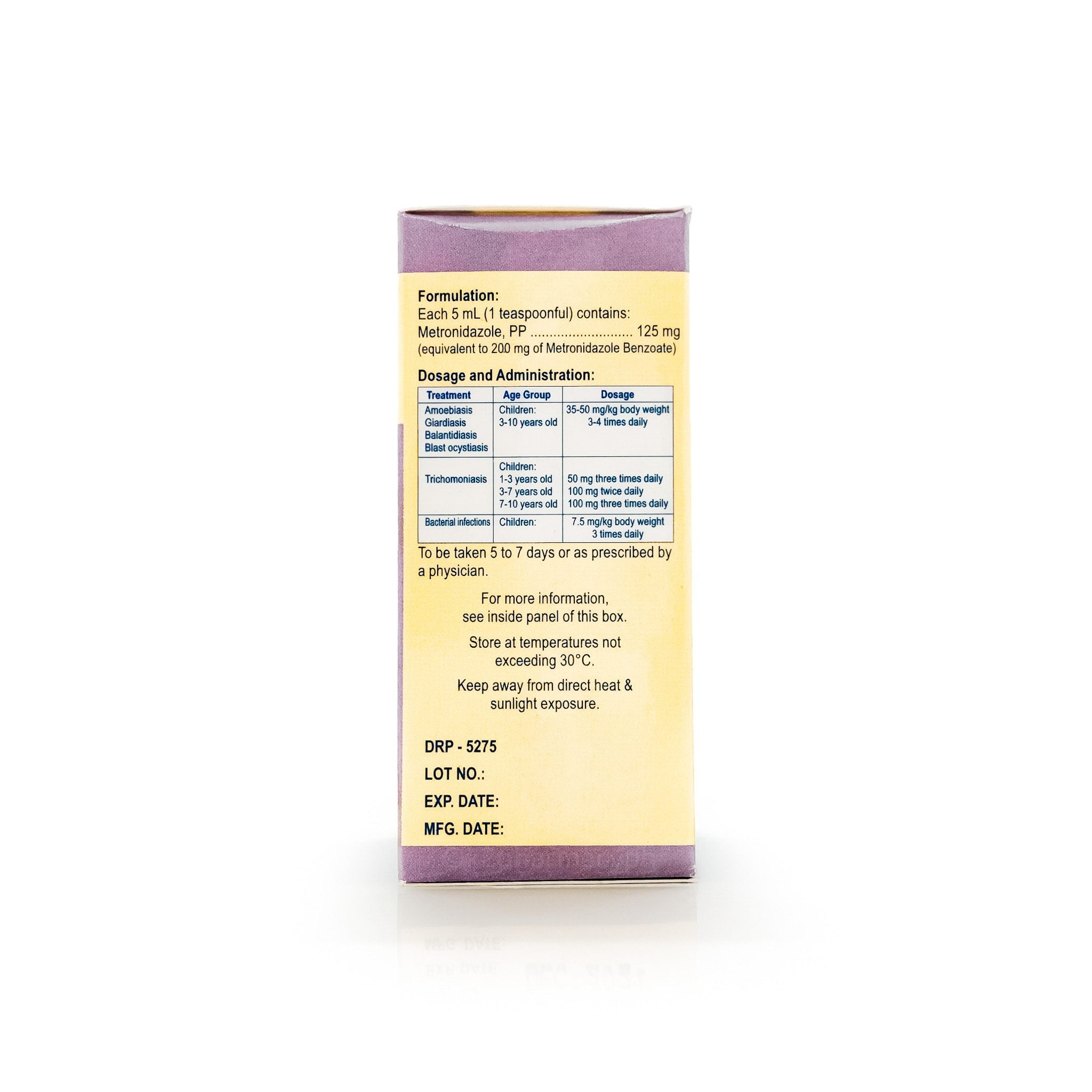 Daryl® 125mg/mL Metronidazole Benzoate Banana Flavor Suspension 60mL