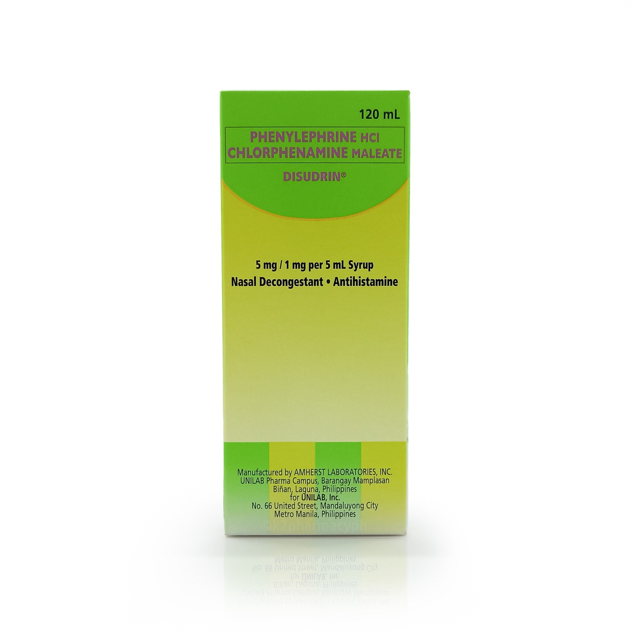 Disudrin® 5mg/1mg per 5mL Syrup Great fruit flavor 120mL