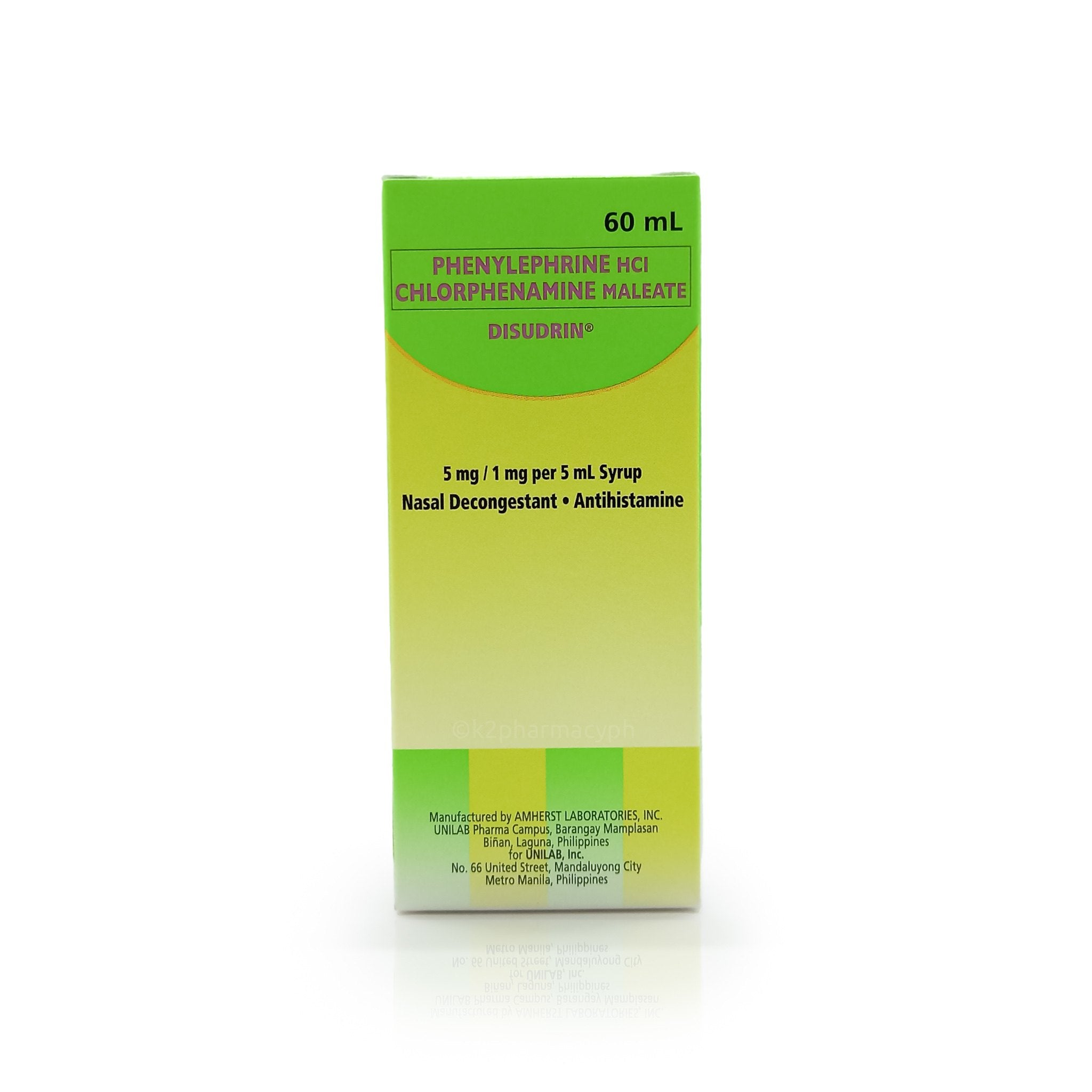 Disudrin® 5mg/1mg per 5mL Syrup Great fruit flavor 60mL