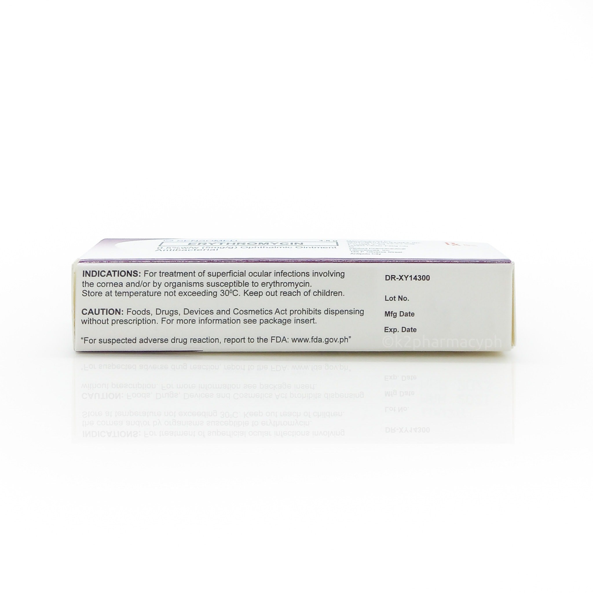 Erythromycin by Sensomed 5mg/g Opthalmic Ointment 3.5g Tube