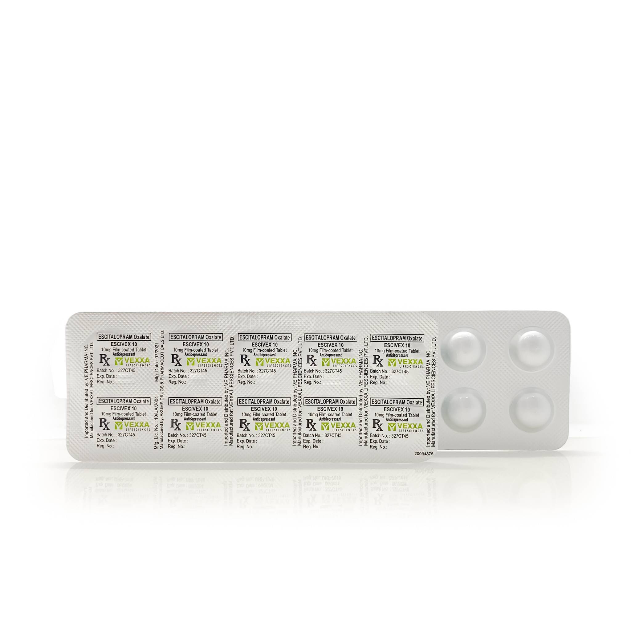 Escivex 10 (Escitalopram Oxalate) 10mg Tablets