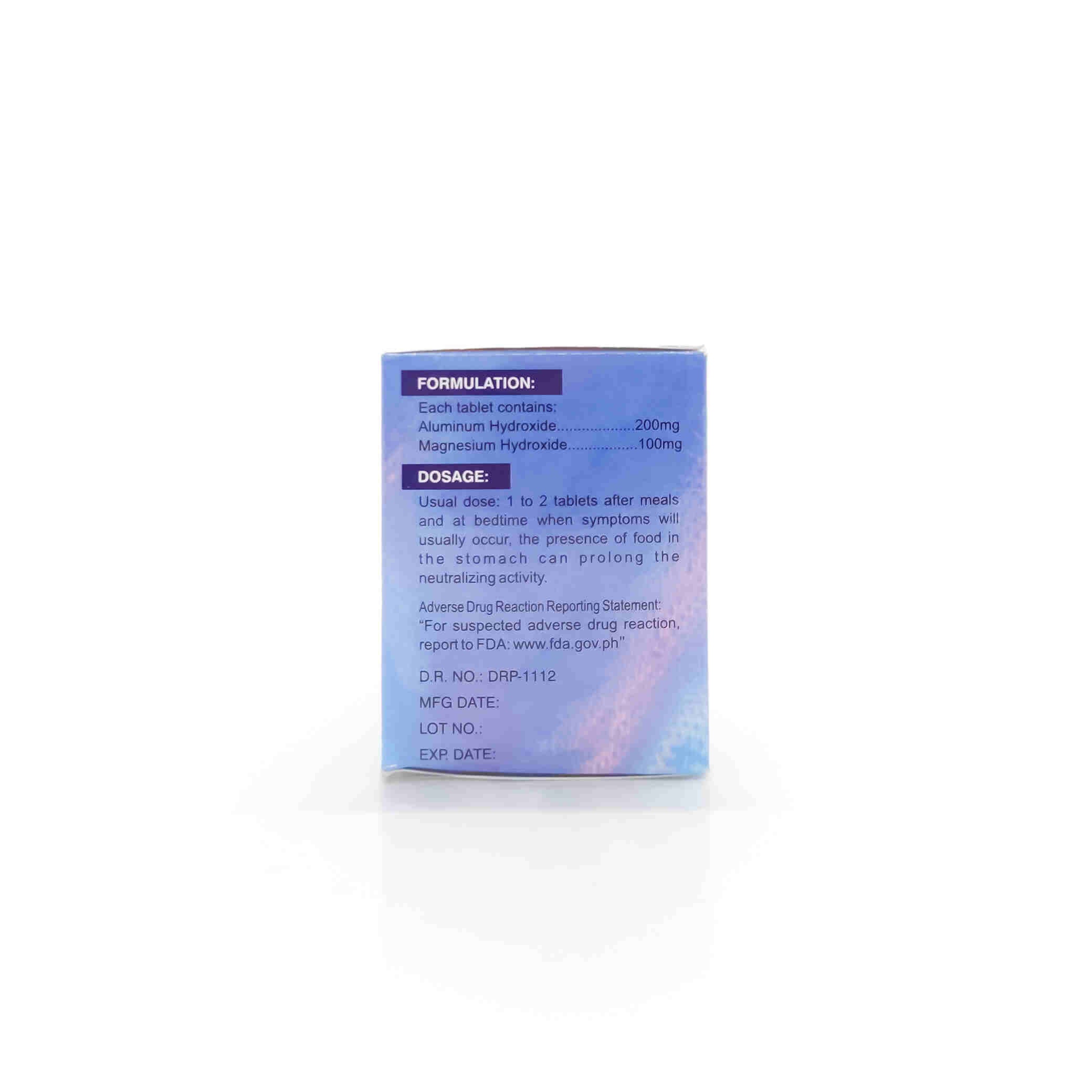 Gel-Malicid Aluminum Hydroxide Magnesium Hydroxide 200mg/100mg Tablets