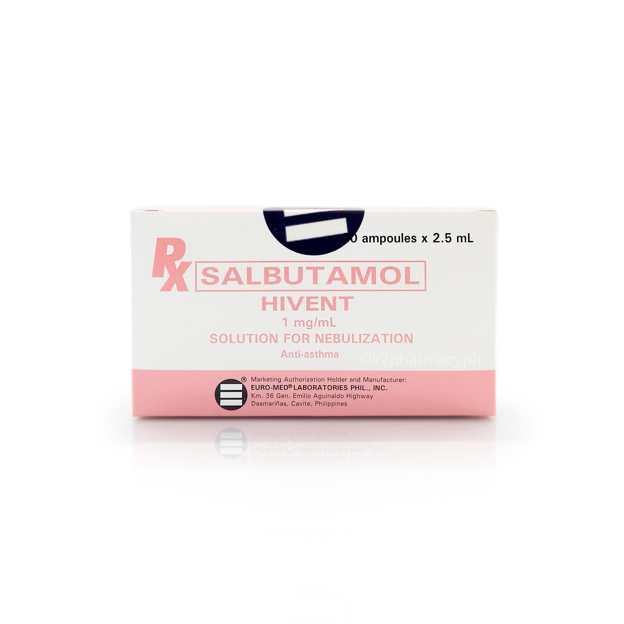Hivent Salbutamol Ampoule Nebules 1mg/mL 2.5mL