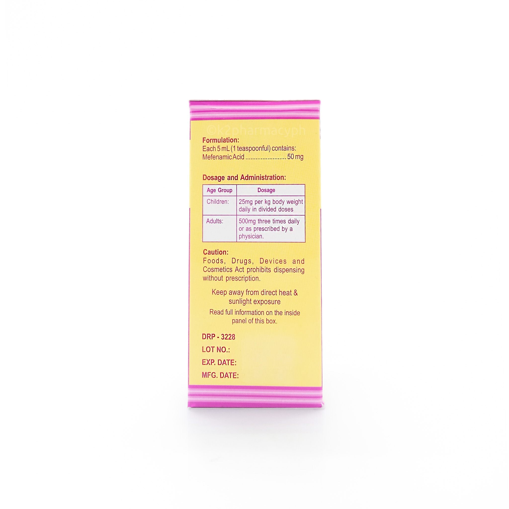 Infamix® 50mg/5mL Mefenamic Acid Banana Chocolate Suspension 60mL