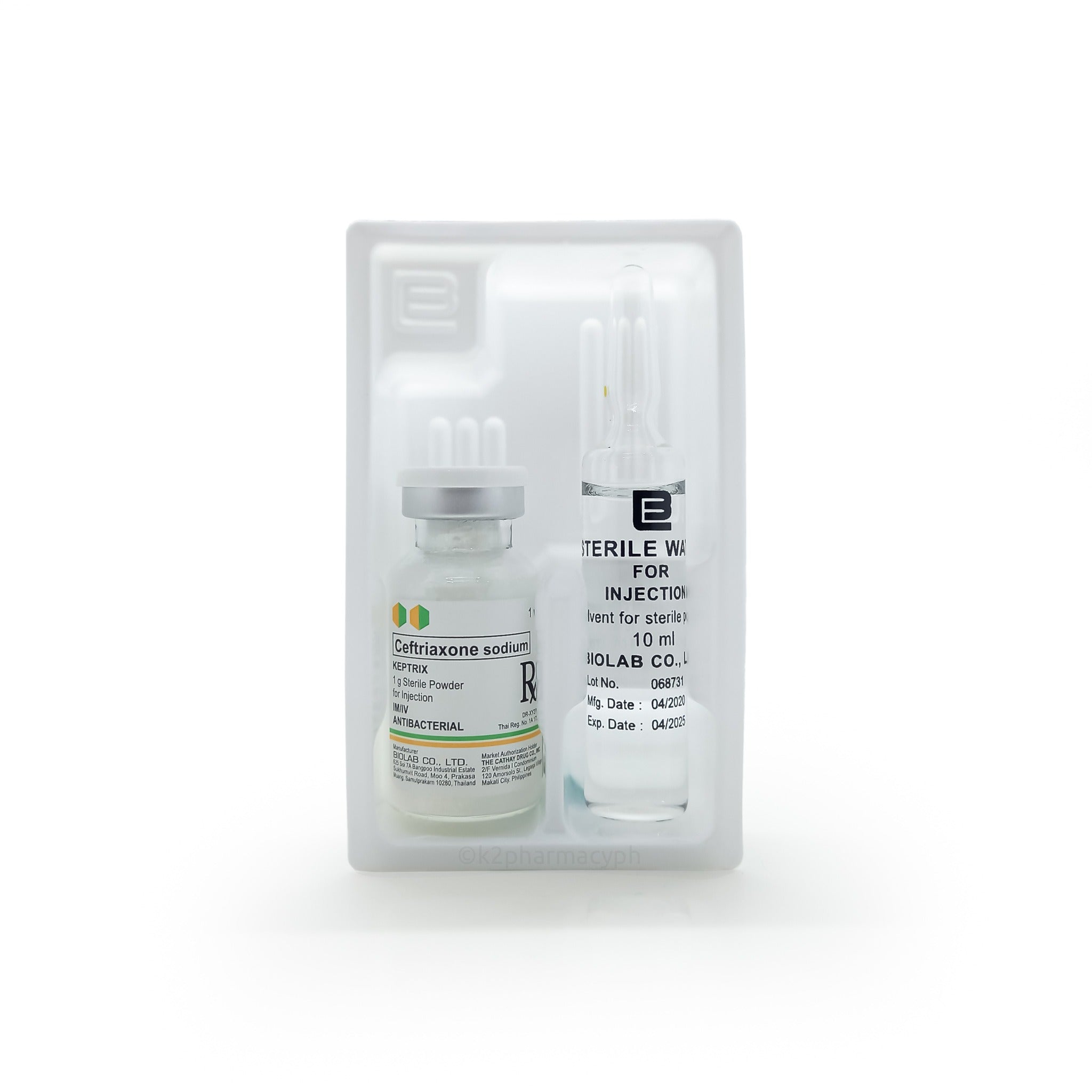Keptrix Ceftriaxone sodium 1g Sterile Powder for IM/IV Injection 1vial ...