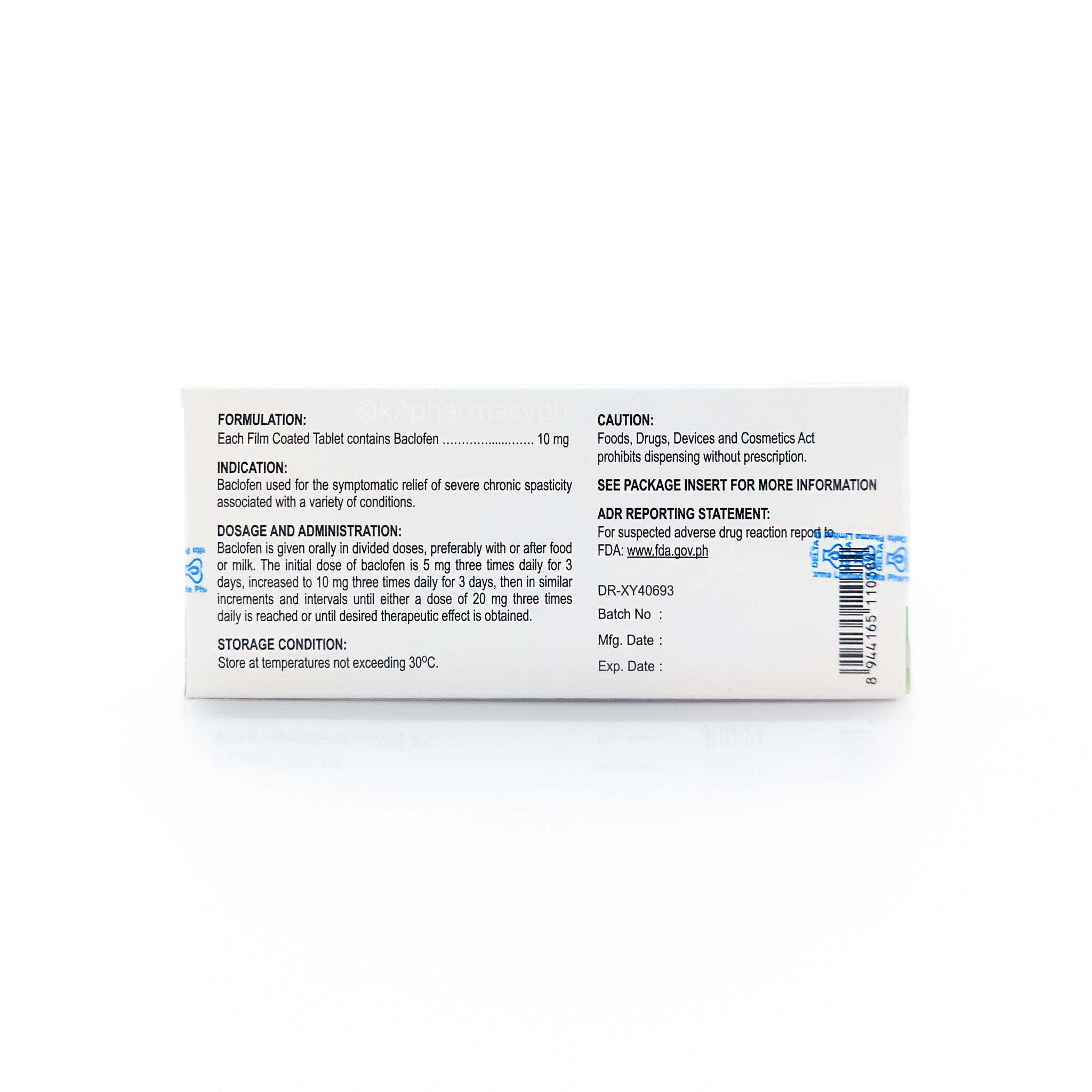Liosal Baclofen 10mg Tablets