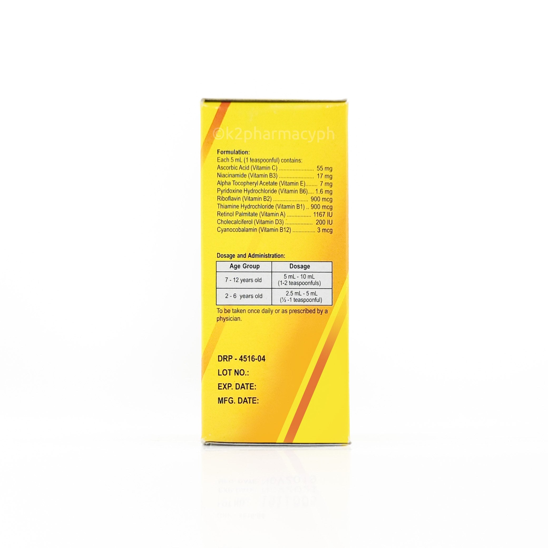 MDVIT Multivitamins Syrup Banana & Vanilla Flavor 60 mL