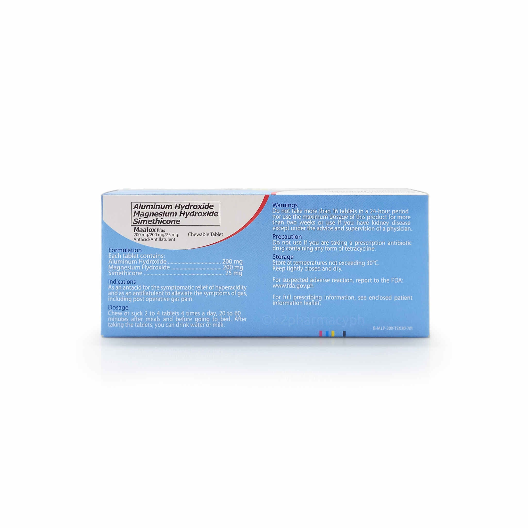 Maalox® Plus 200mg / 200mg / 25mg Chewable Tablet