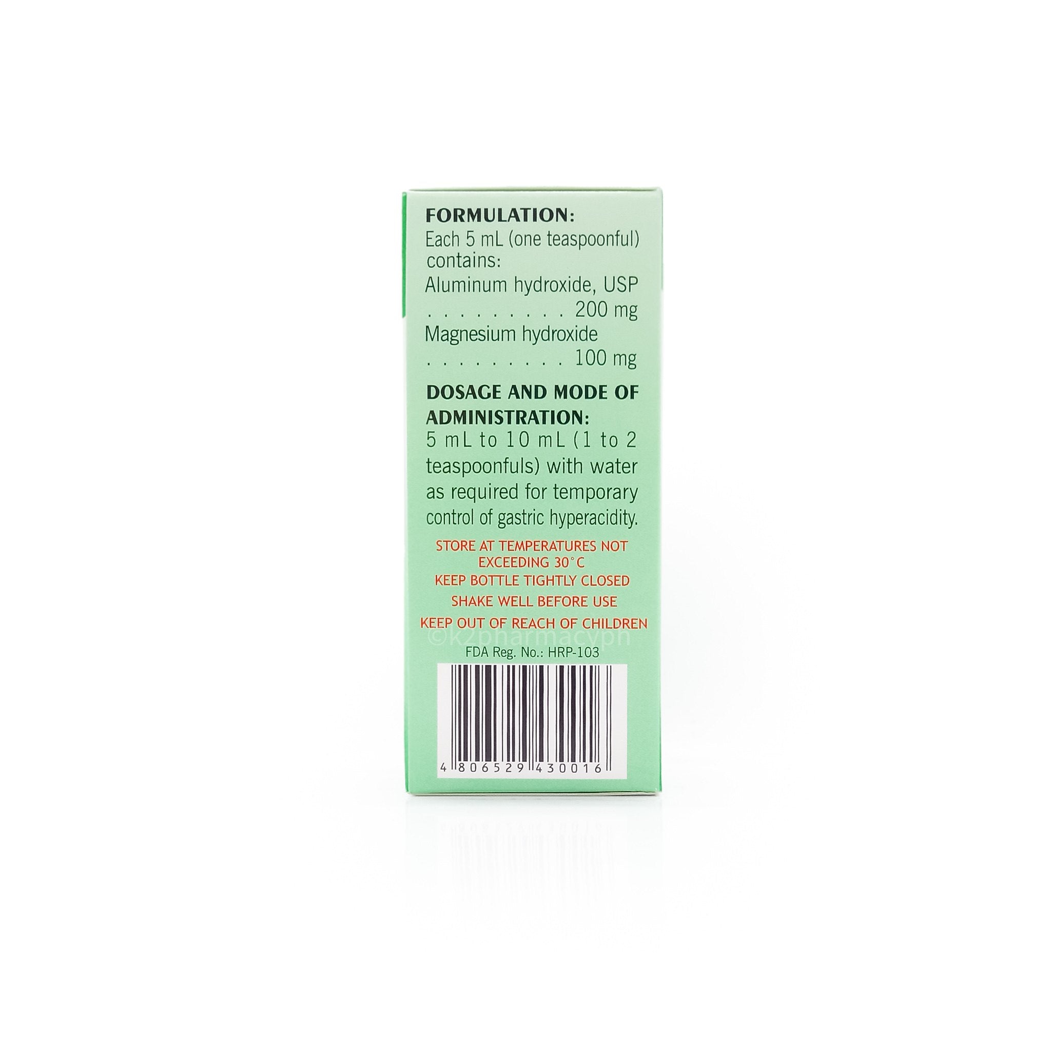 Melmag Aluminum Magnesium 200mg/100mg per 5mL Suspension