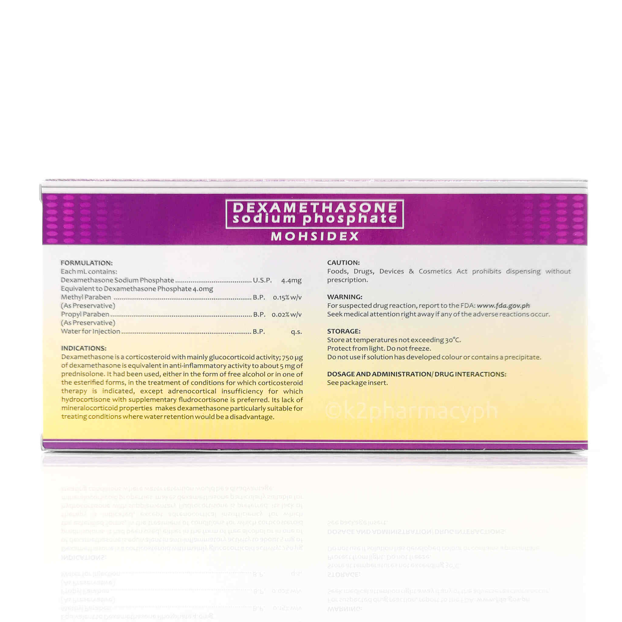 Mohsidex Dexamethasone 4mg/mL Solution for Injection 2mL Ampoules