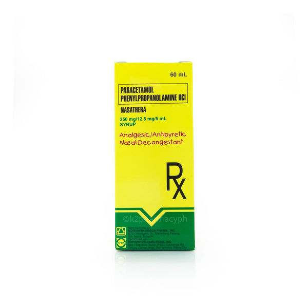NasatheraParacetamolPhenylpropanolamineHCI250mg_12.5mg_5mLSyrup60mL ...