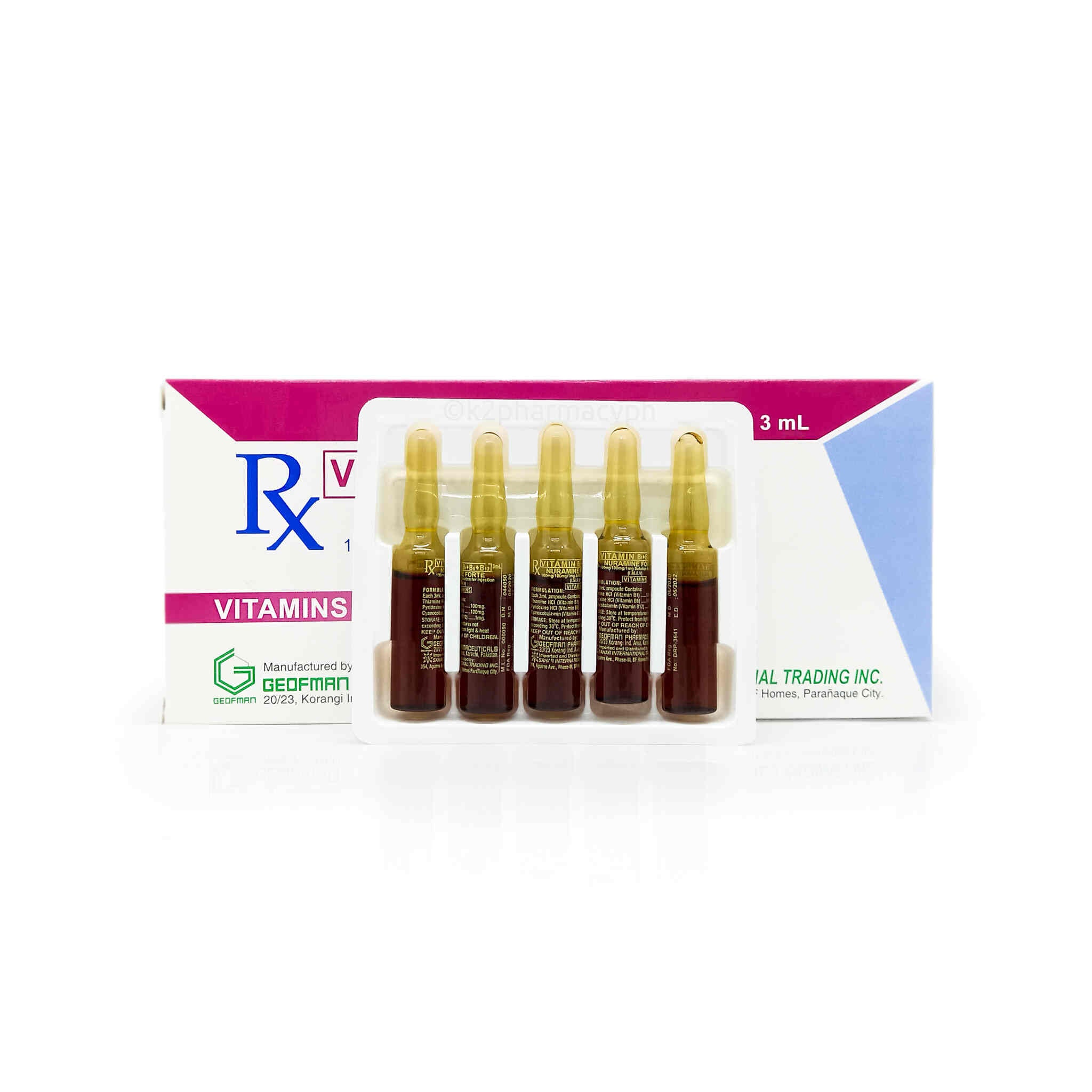 Nuramine Forte 100mg/100mg/1mg Solution for Injection 10 ampoules x 3mL