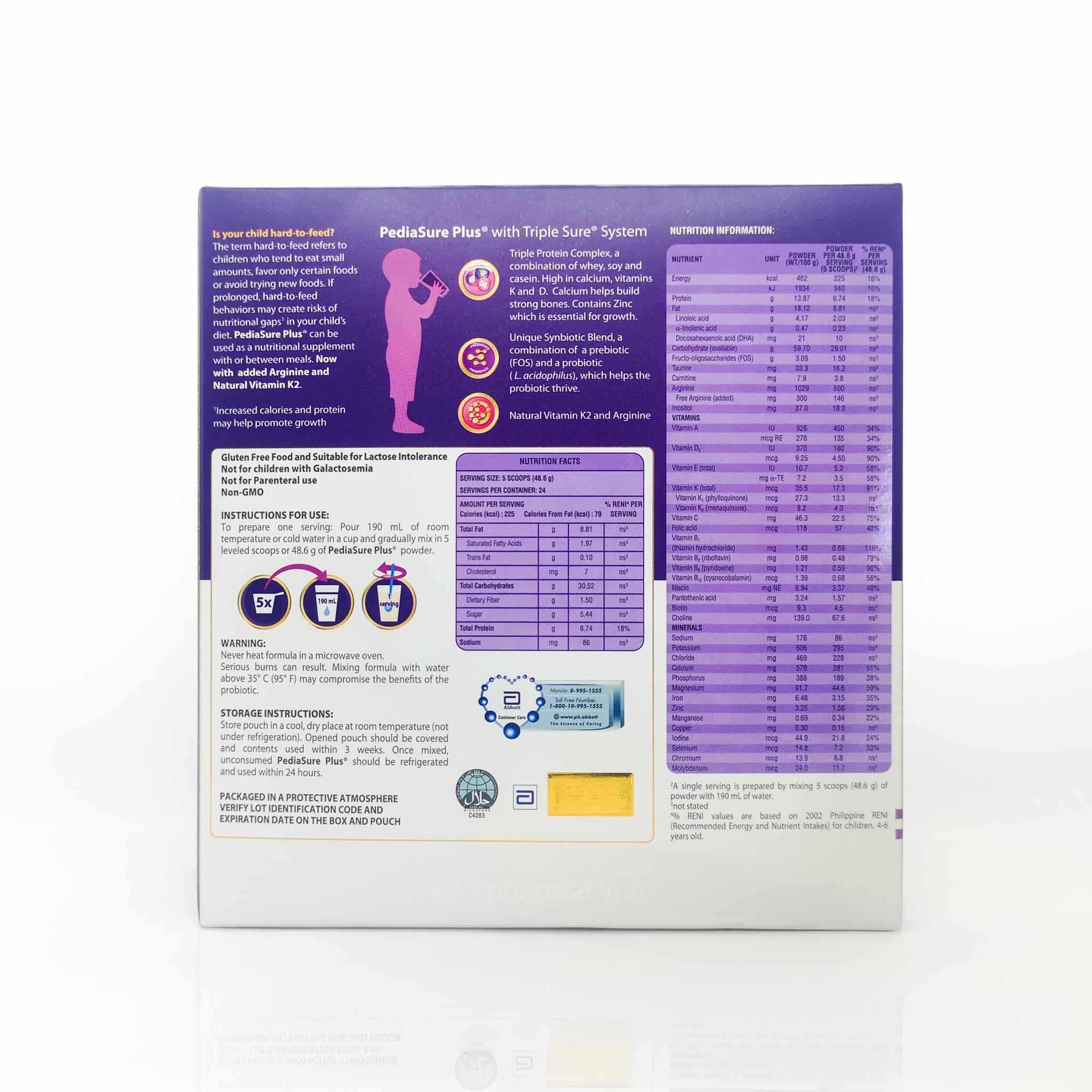 PediaSure Plus® Pre-School Age Powdered Milk Creamy Milk Flavor 1.2kg