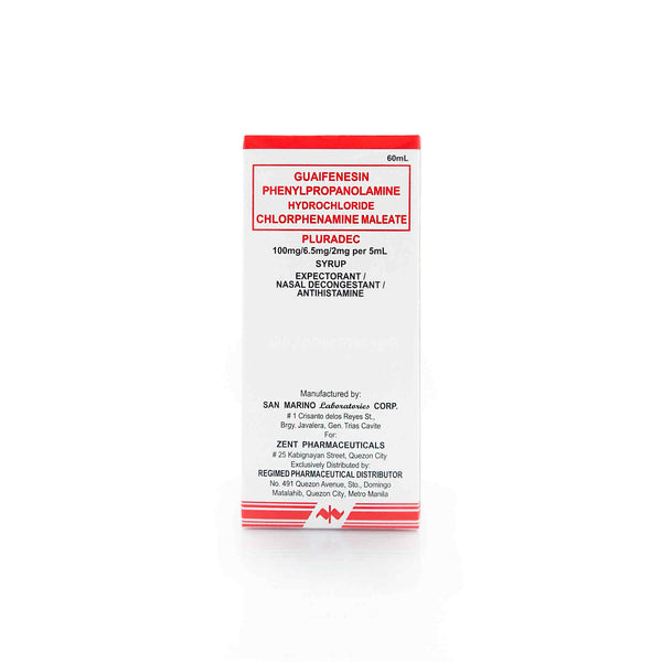 PluradecGuaifenesin_PhenylpropanolamineHCI_ChlorphenamineMaleate100mg_6 ...