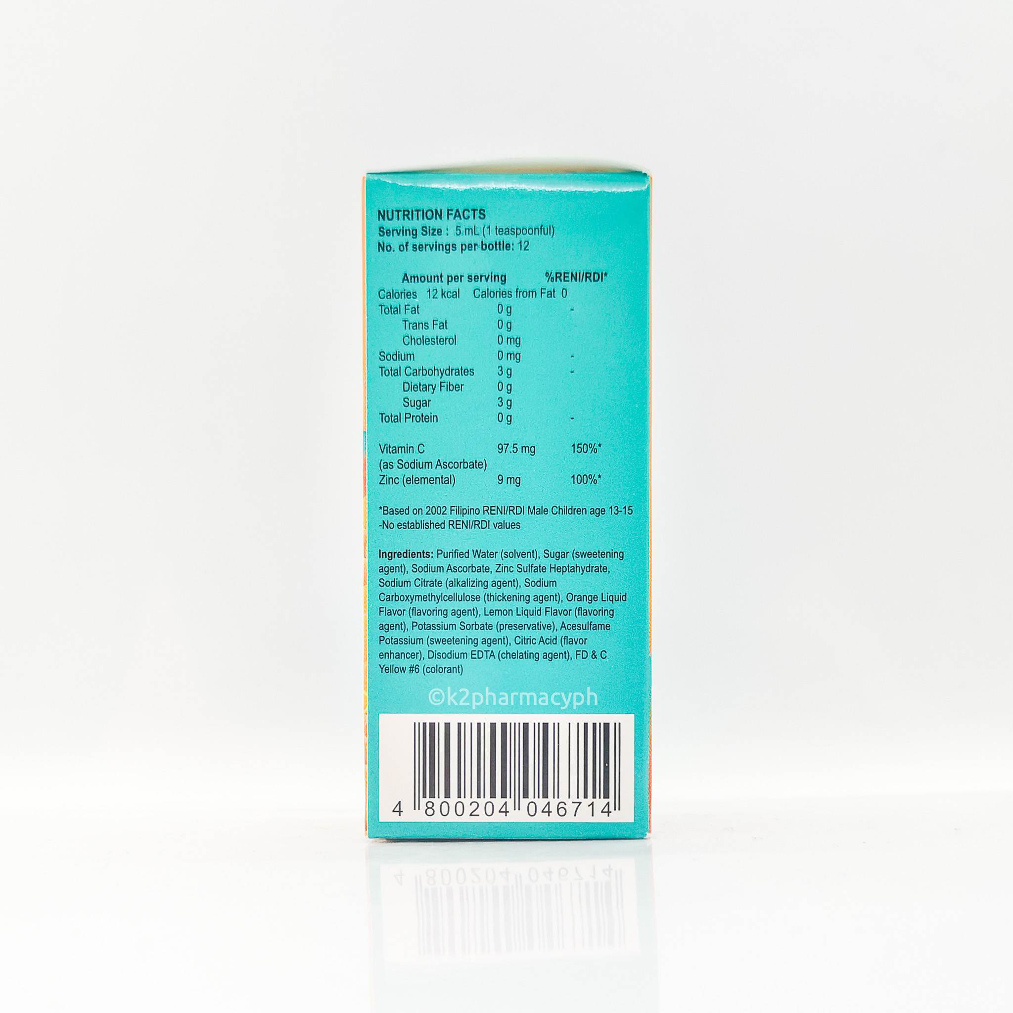 Poten-Cee® Plus Non-Acidic Syrup Orange Flavor 60mL