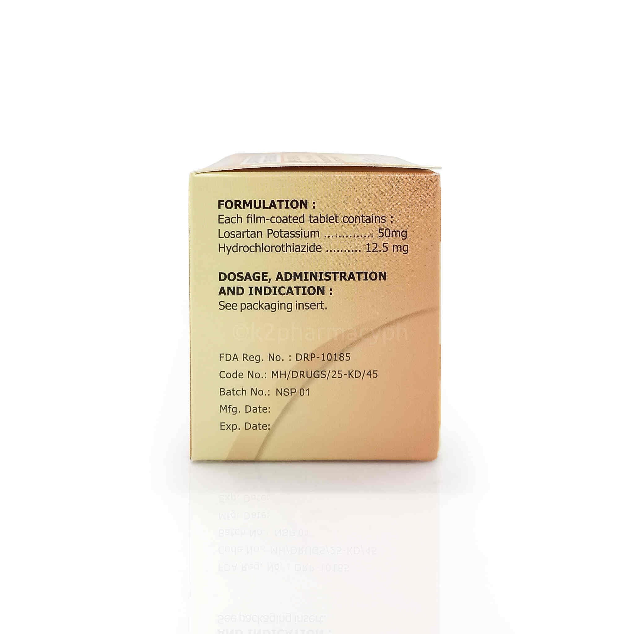 Saphlor Plus-62.5 Losartan Potassium + Hydrochlorothiazide 50mg / 12.5mg