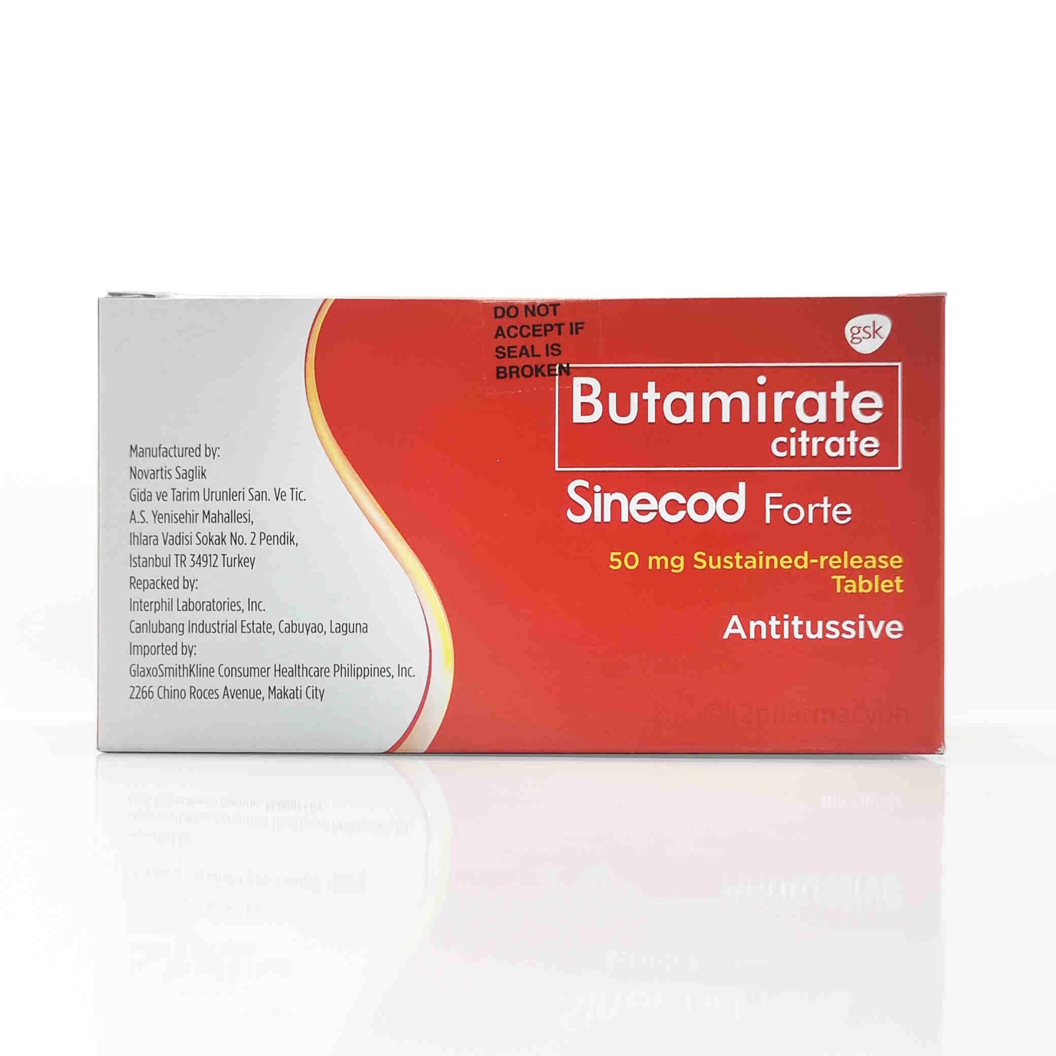 Sinecod Forte Butamirate Citrate 50mg