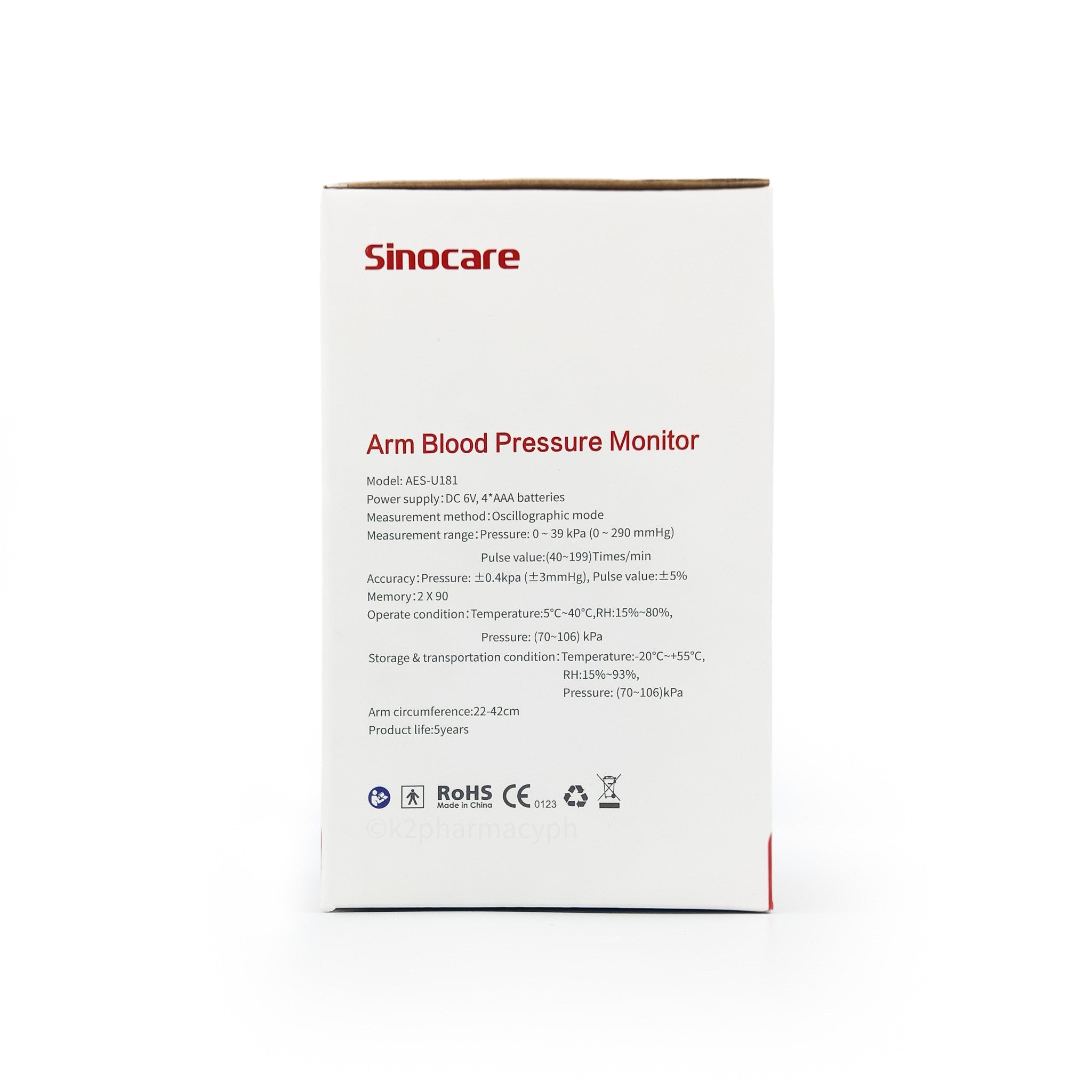 Sinocare Arm Blood Pressure Monitor (AES-U181)