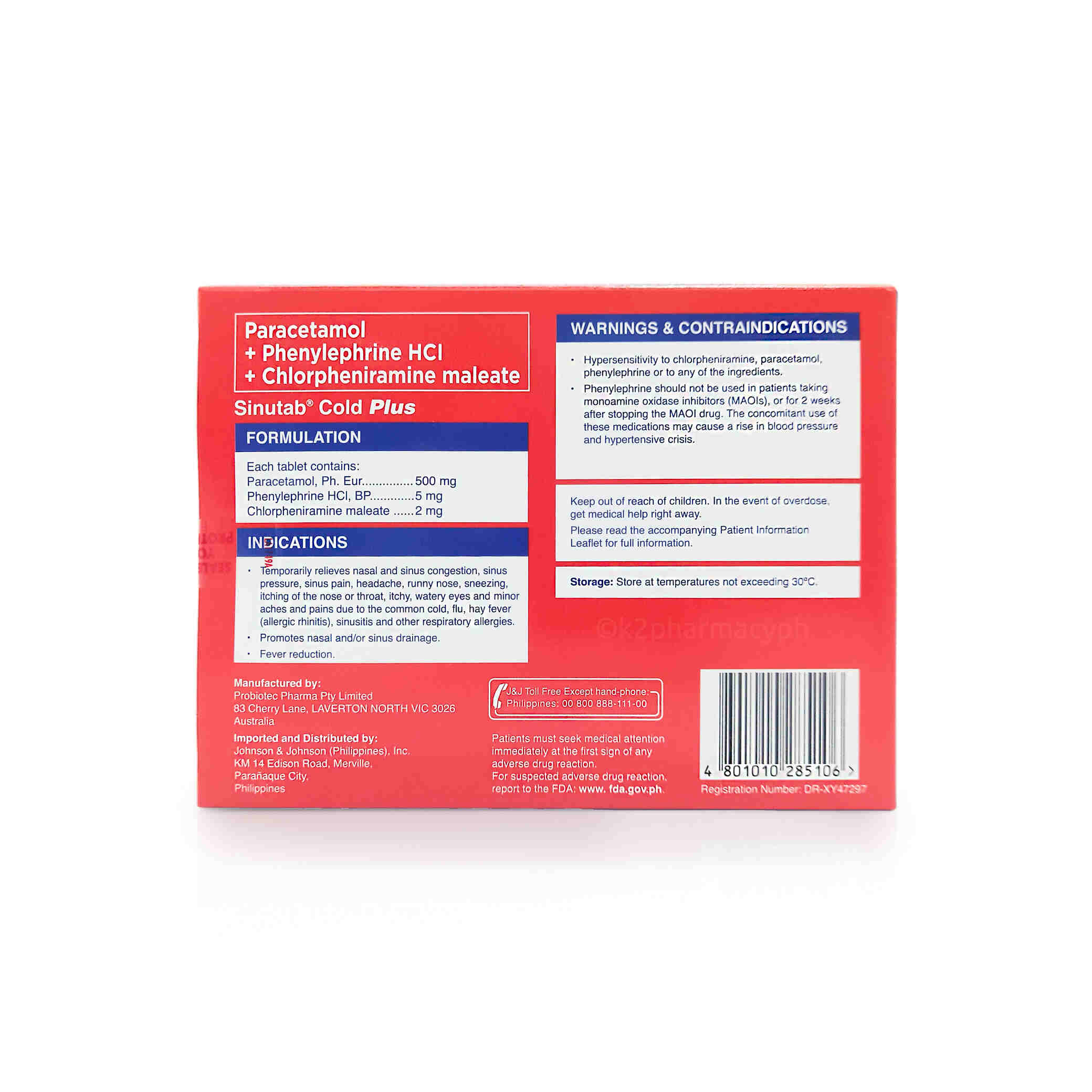 Sinutab ® Cold Plus Tablets