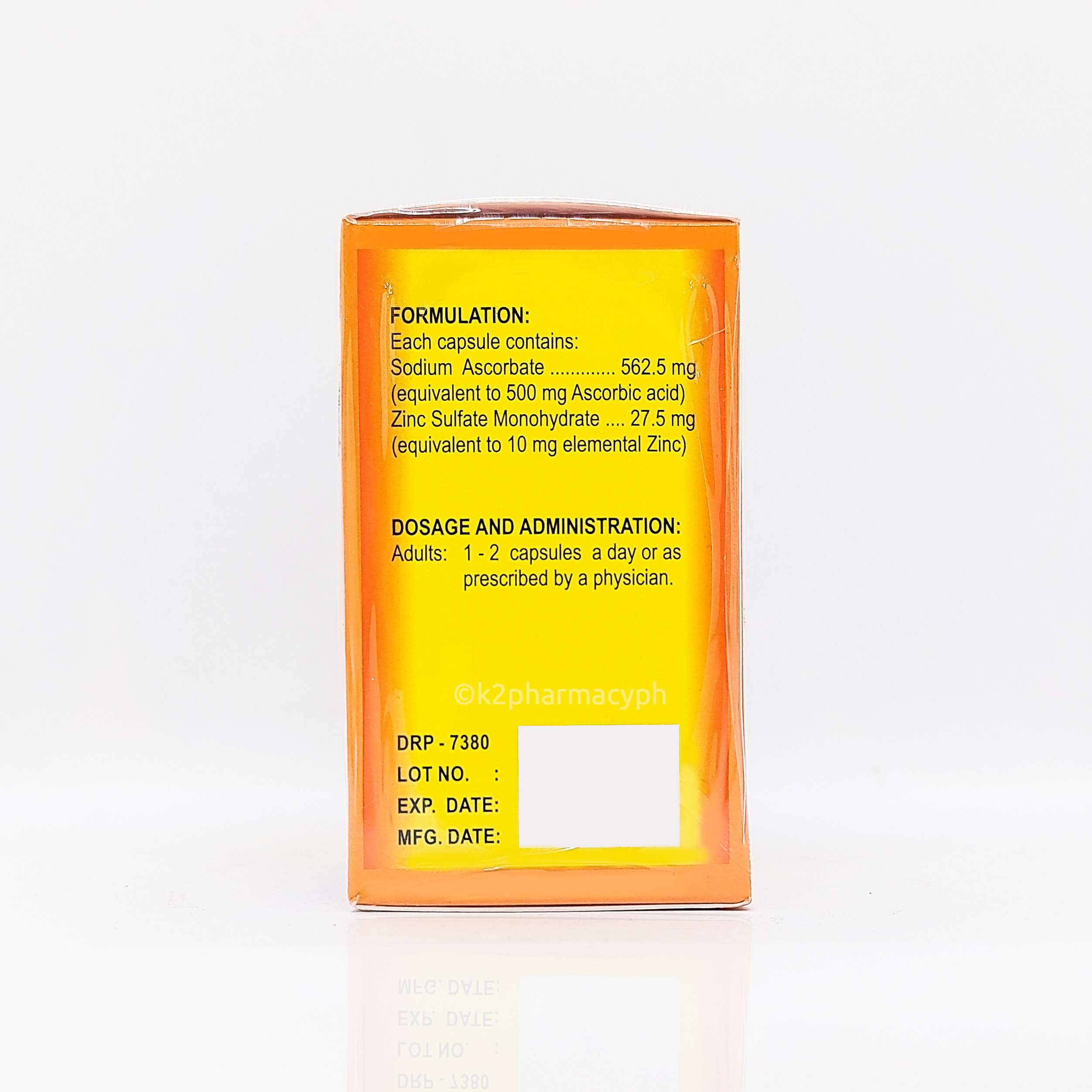 Xtracee Plus Sodium Ascorbate + Zinc Sulfate 562.5mg / 27.5mg Capsule