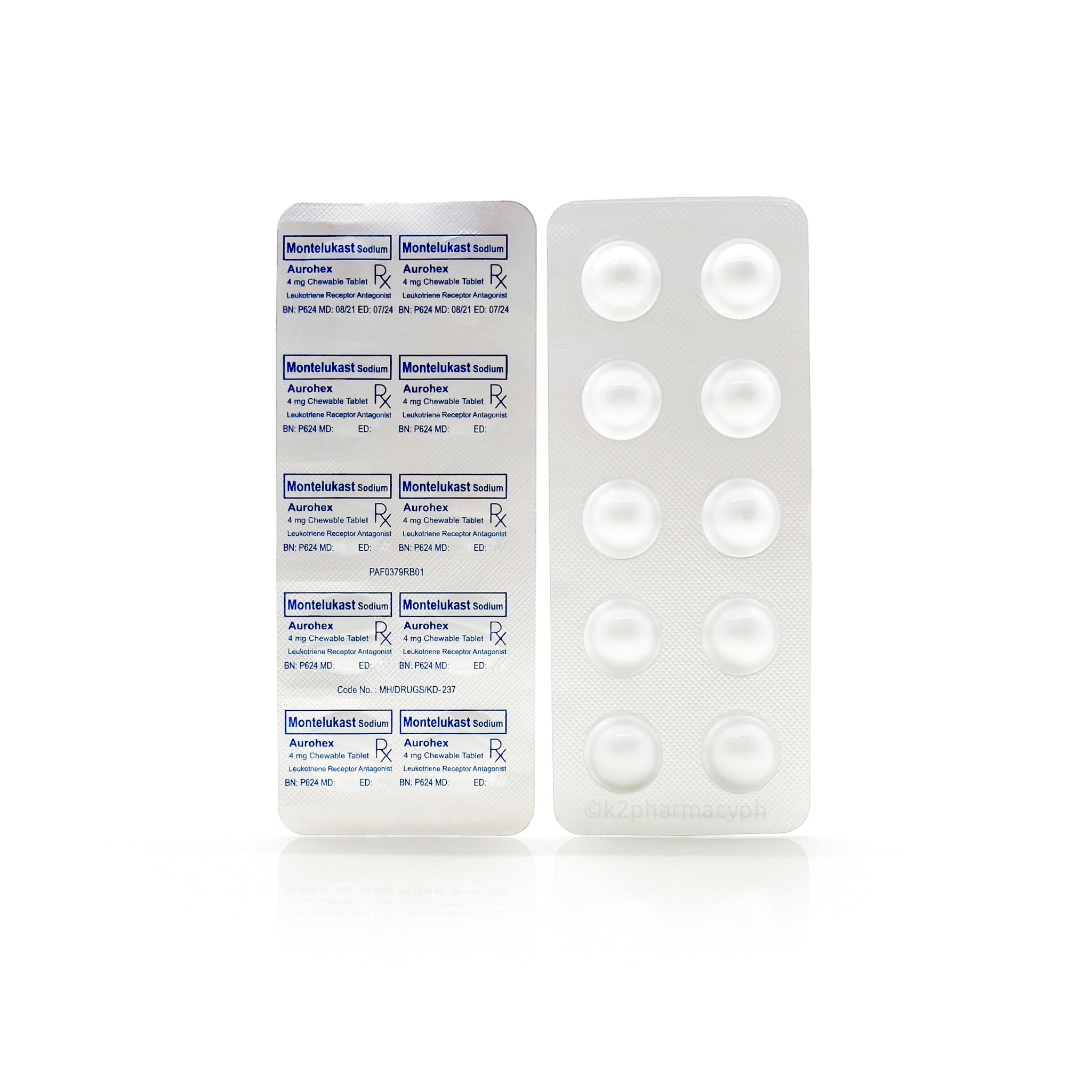 Aurohex Montelukast Sodium 4mg Chewable Tablet