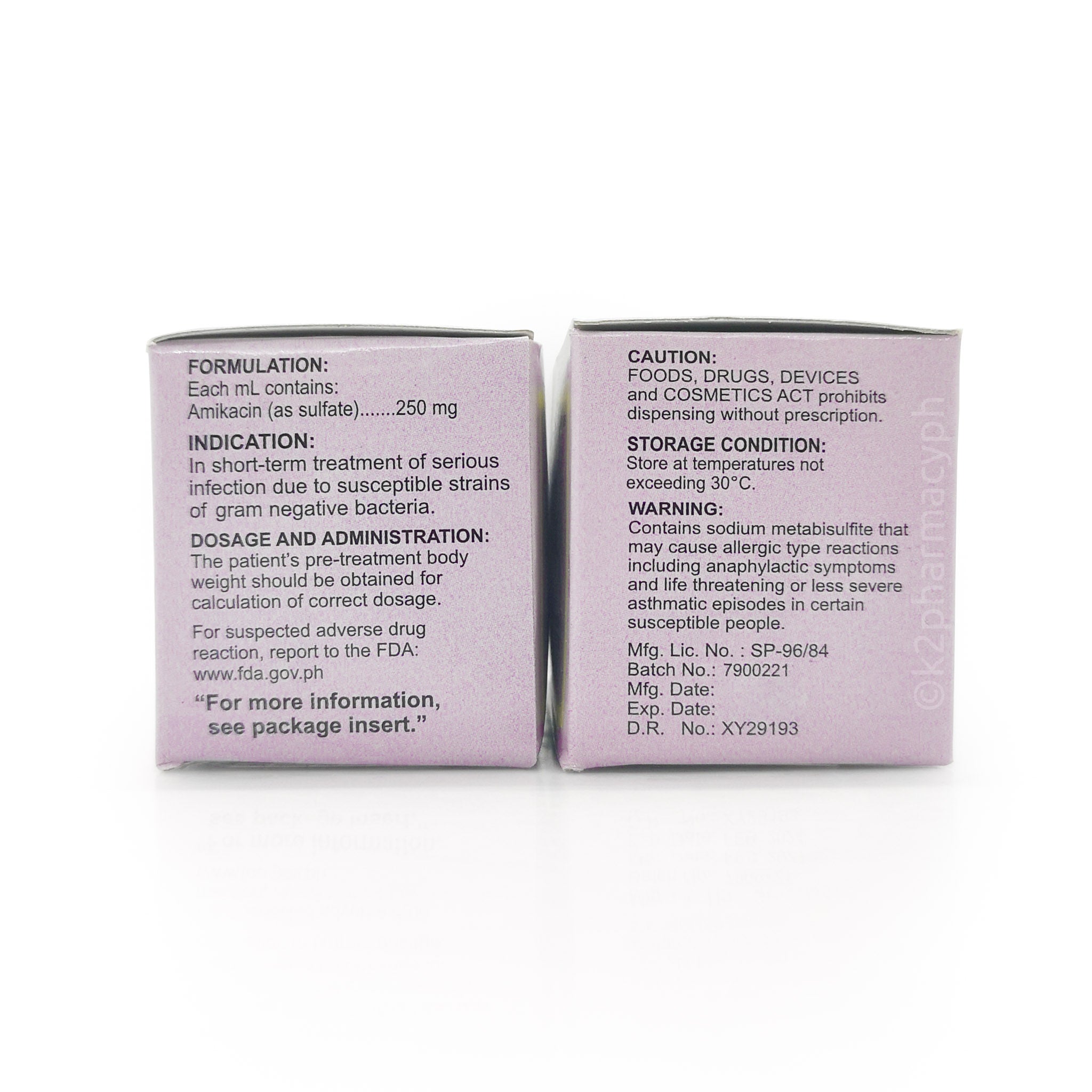 Cinmik Amikacin Sulfate 250 mg/mL (500mg/2mL) Solution for Injection 10 ...