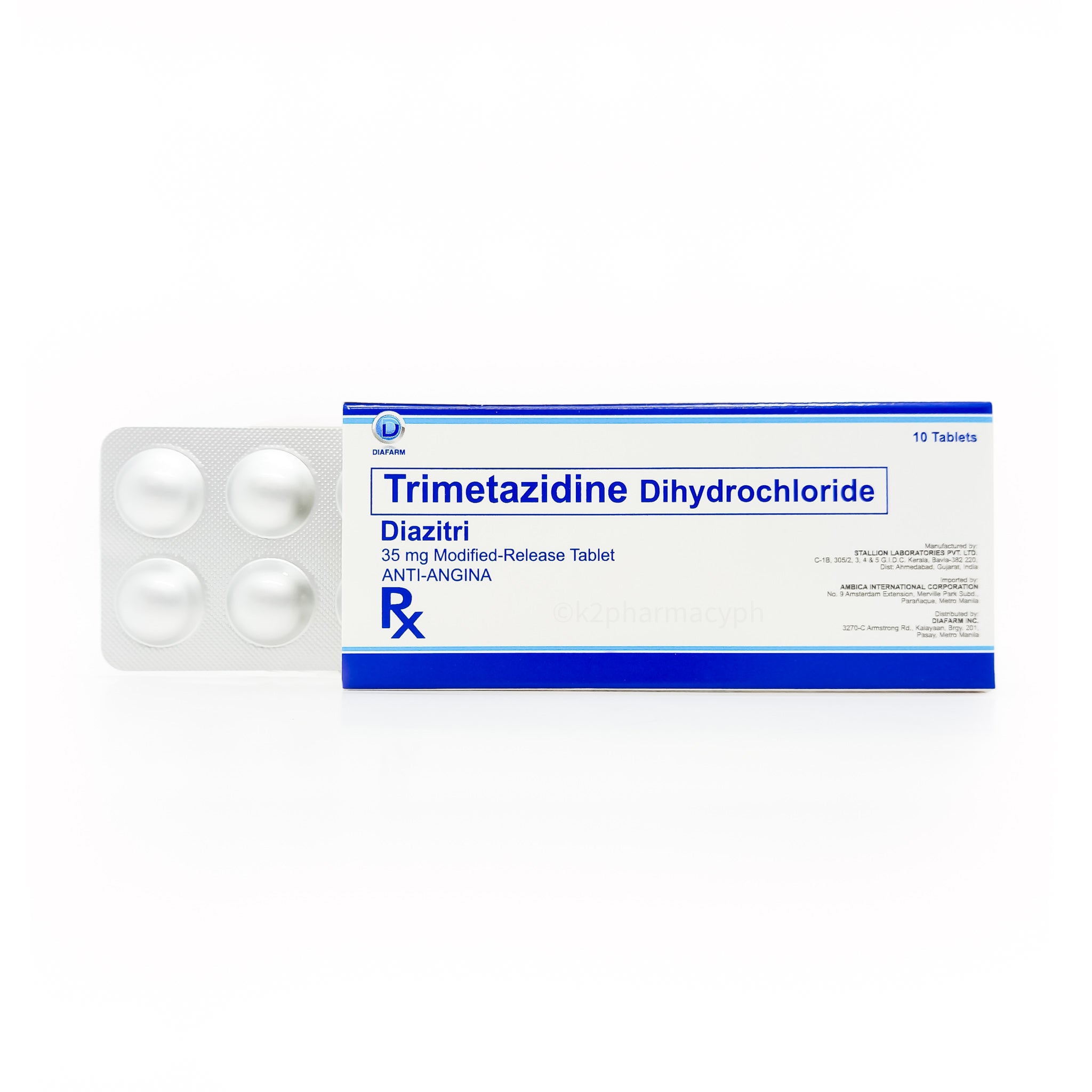 Diazitri Trimetazidine Dihydrochloride 35mg Modified-Released Tablet