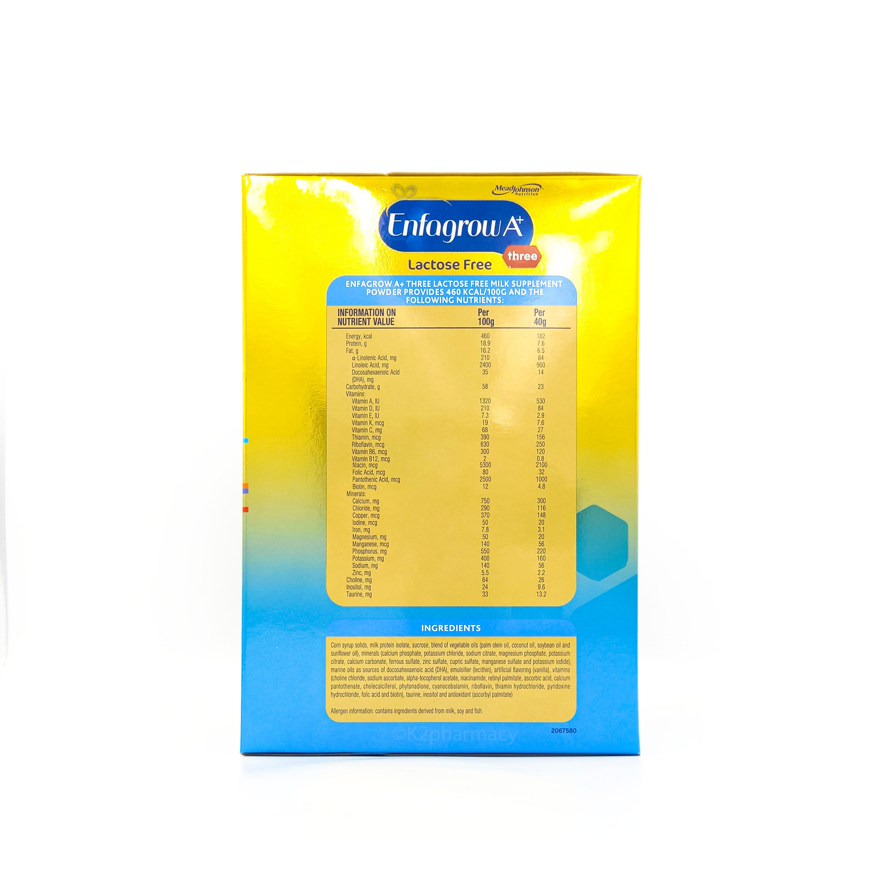 Enfagrow A+ Three Lactose Free 1-3yrs old 1.8kg