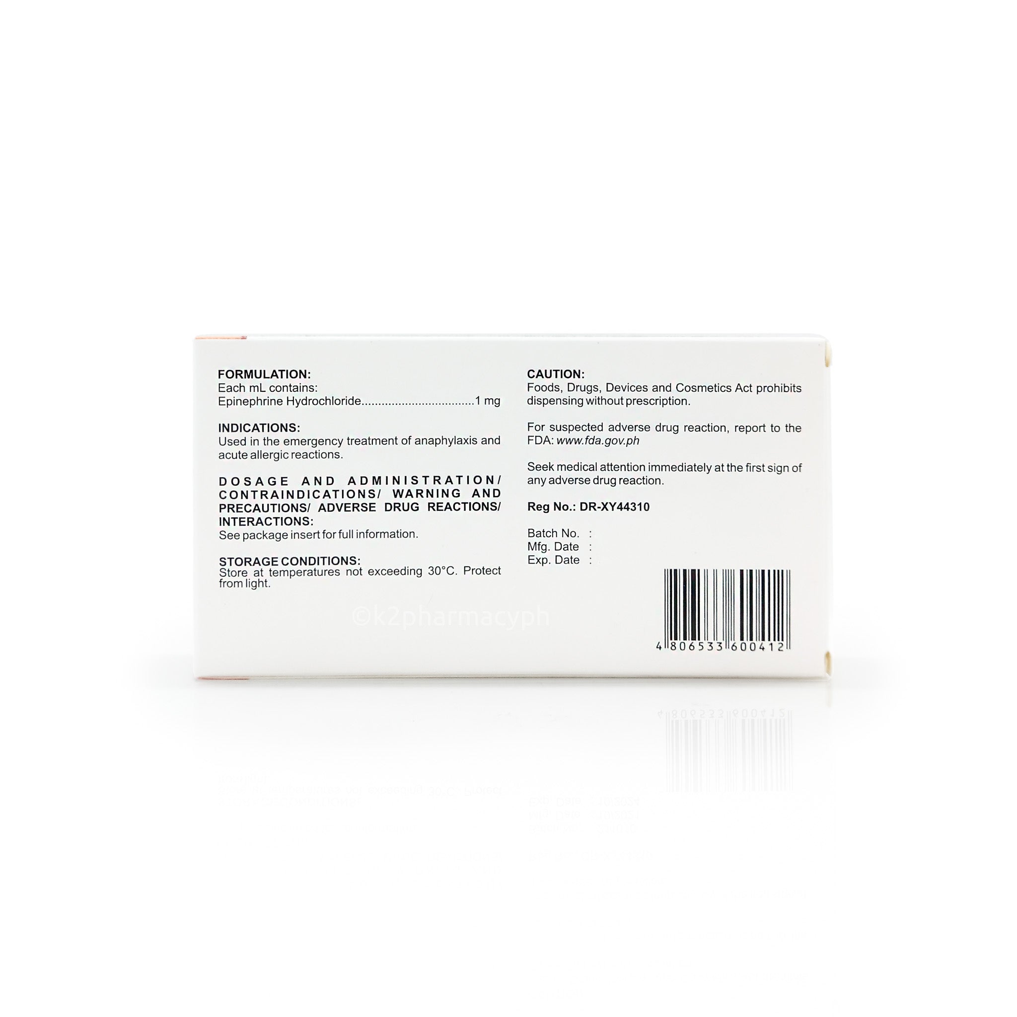 Epix® 1mg/mL Solution for Injection (I.M/I.V/S.C) 1 mL x 10 ampoules