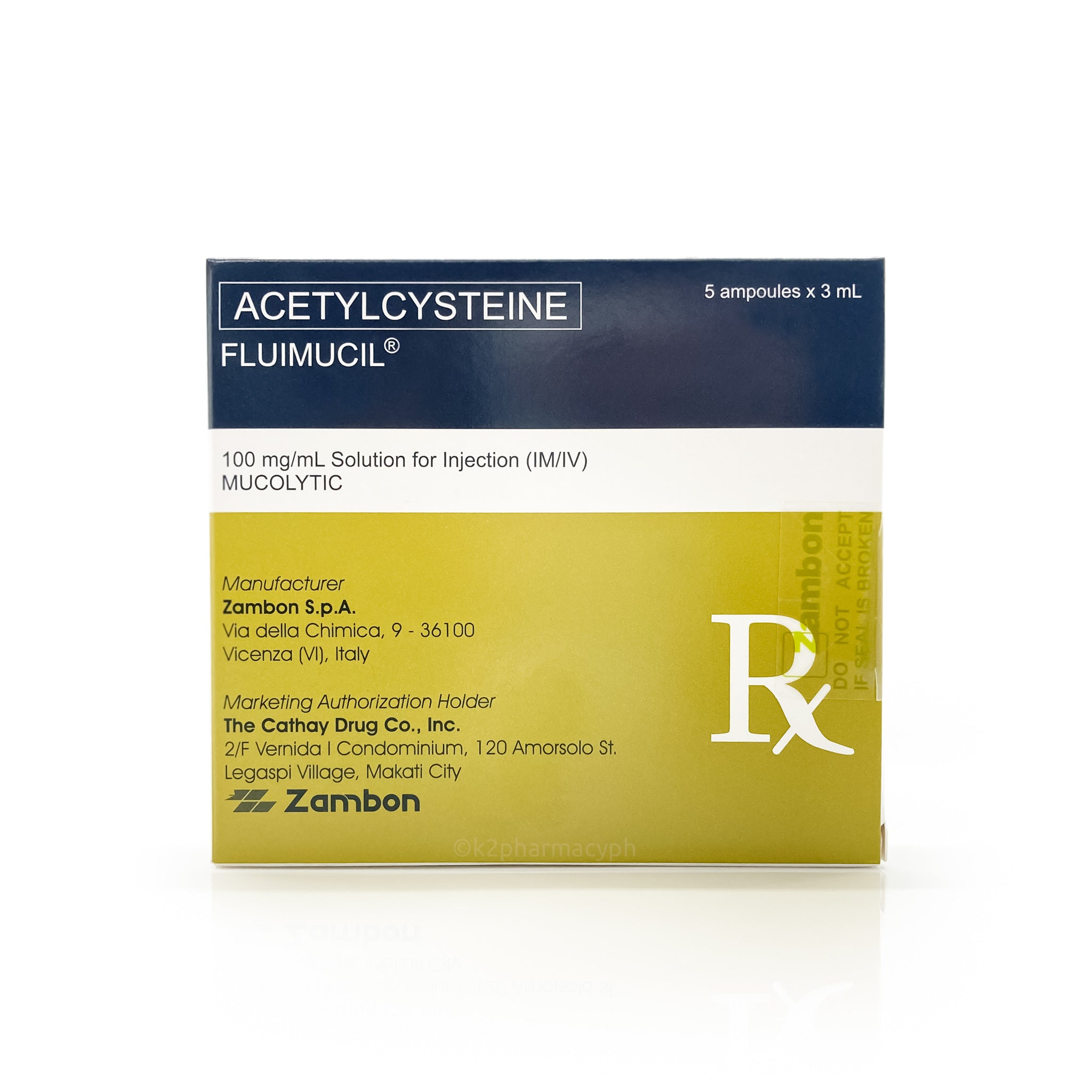 Fluimucil® 100mg/mL Solution for Injection (IM/IV) 3mL