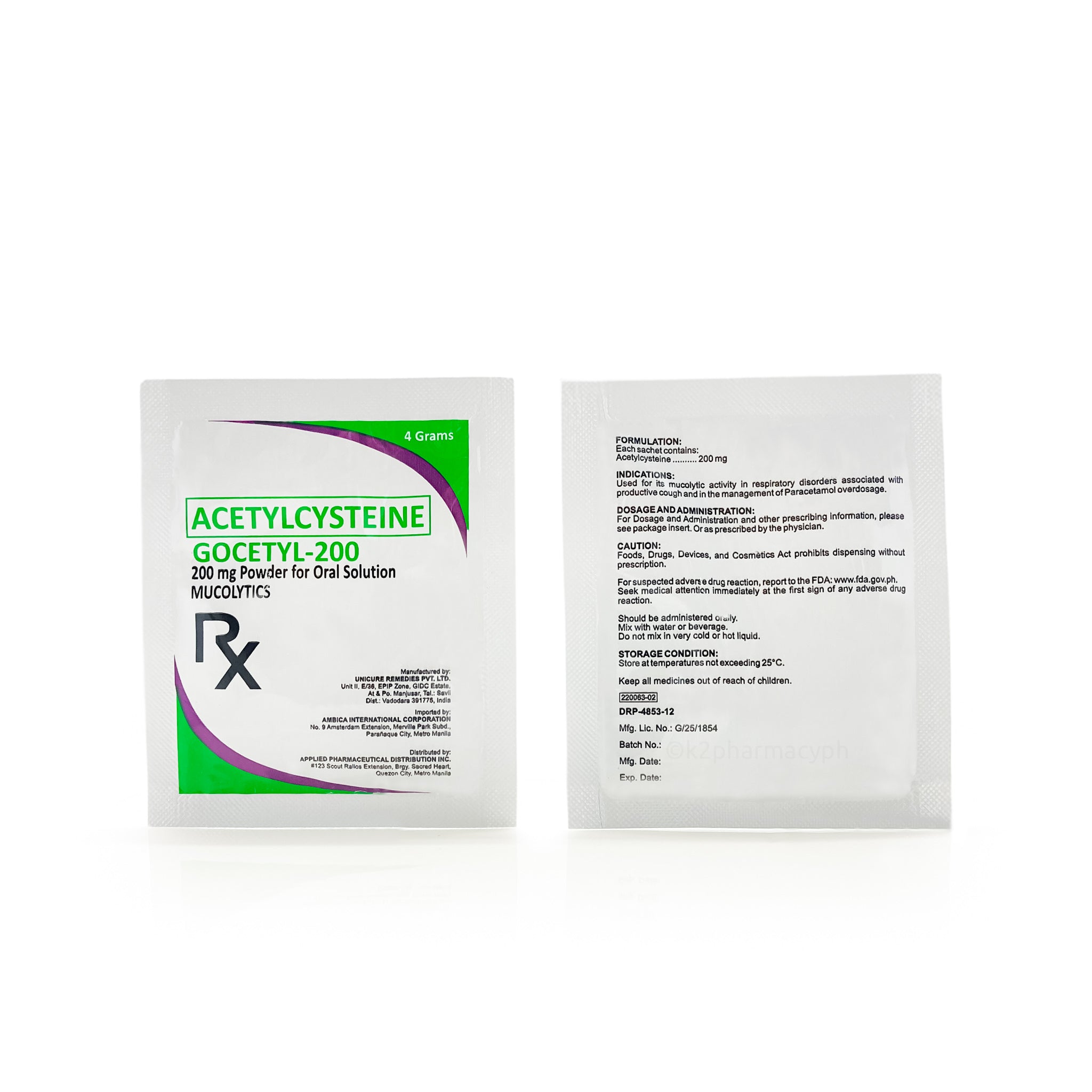 Gocetyl - 200 Acetylcysteine 200mg Powder for Oral Solution