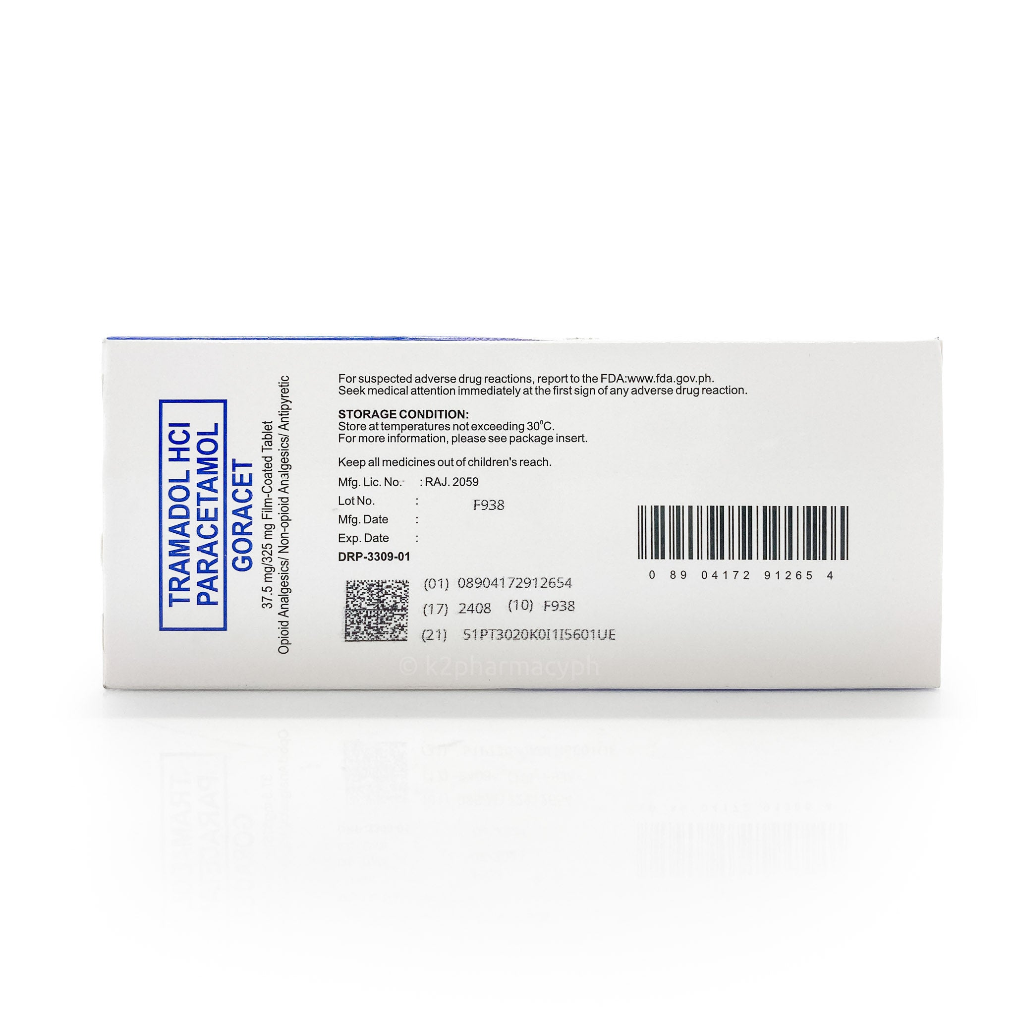 Goracet Tramadol Paracetamol 37.5mg/325mg Tablets