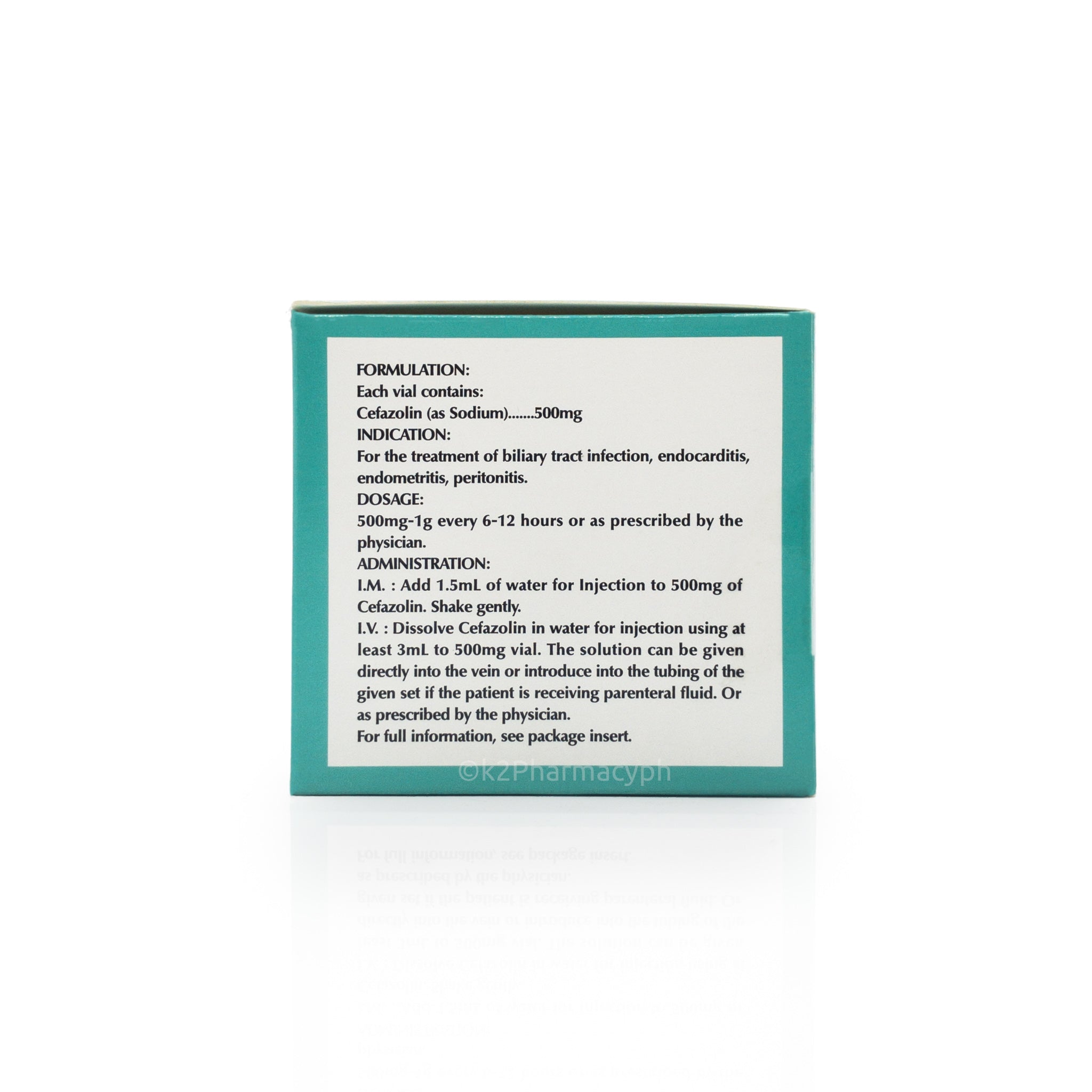 Hazolin Cefazolin Sodium 500mg Powder for Injection (I.M./I.V.) Vial