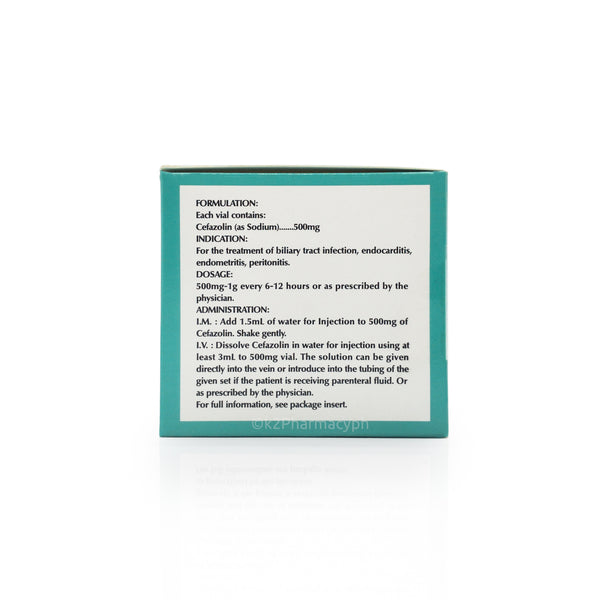 Hazolin Cefazolin Sodium 500mg Powder for Injection (I.M./I.V.) Vial