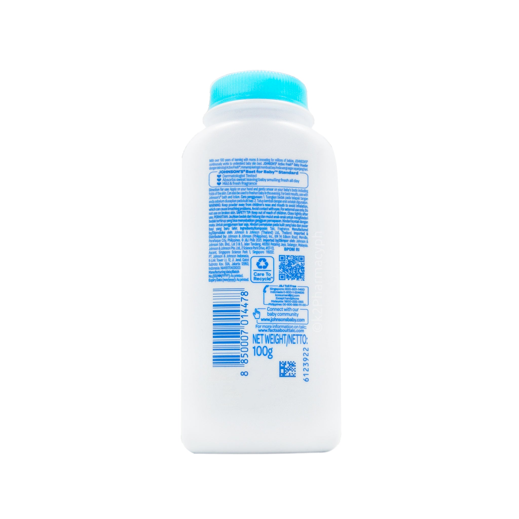 Johnson's® Baby Powder Active Fresh™ 100g