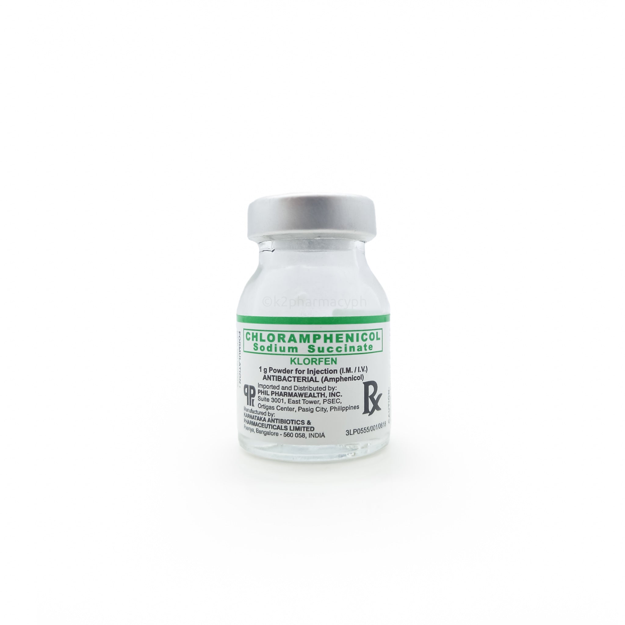 Klorfen Chloramphenicol Sodium Succinate 1g Powder for Injection (I.M ...
