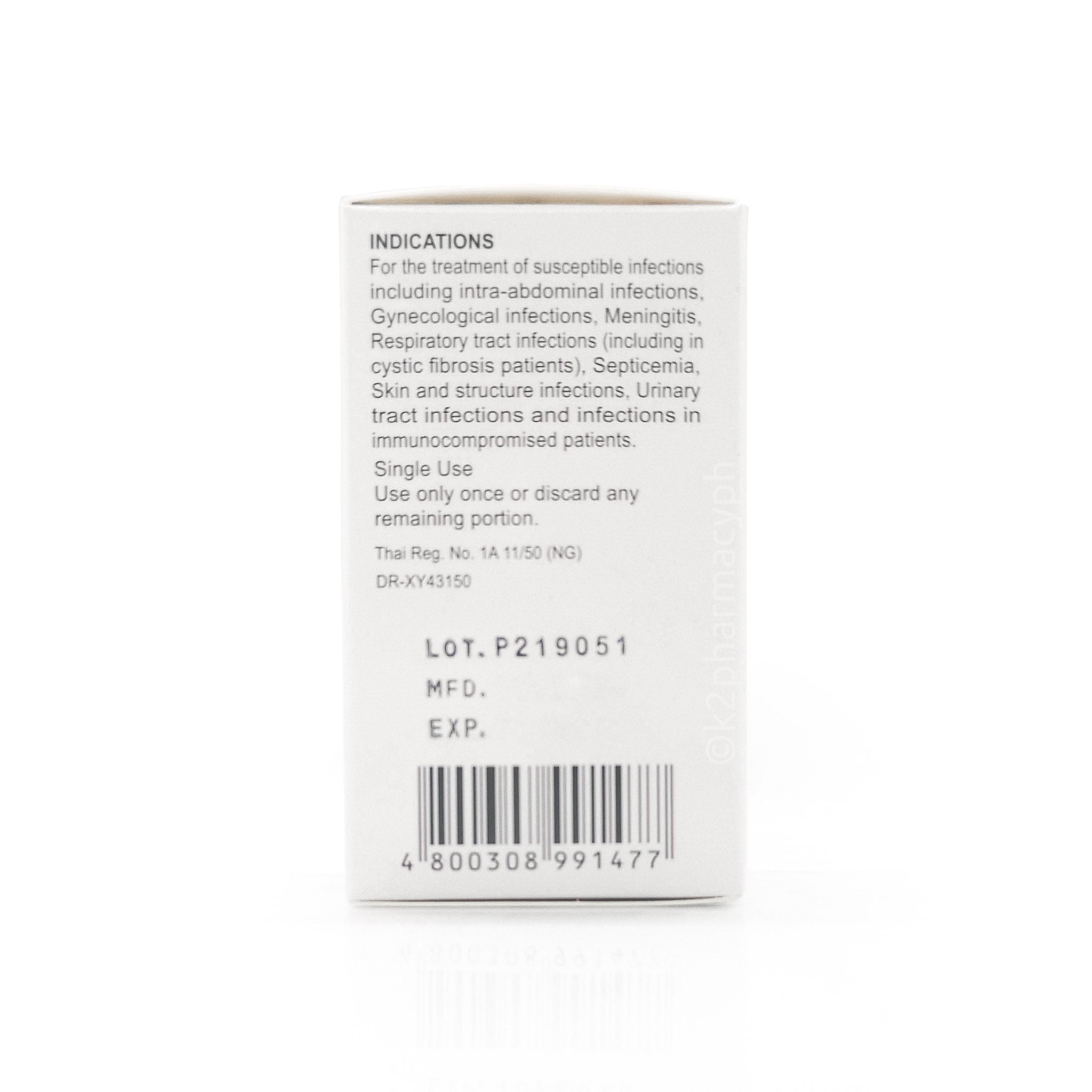 Meromax 1000 Meropenem 1g Powder for IV Injection Vial