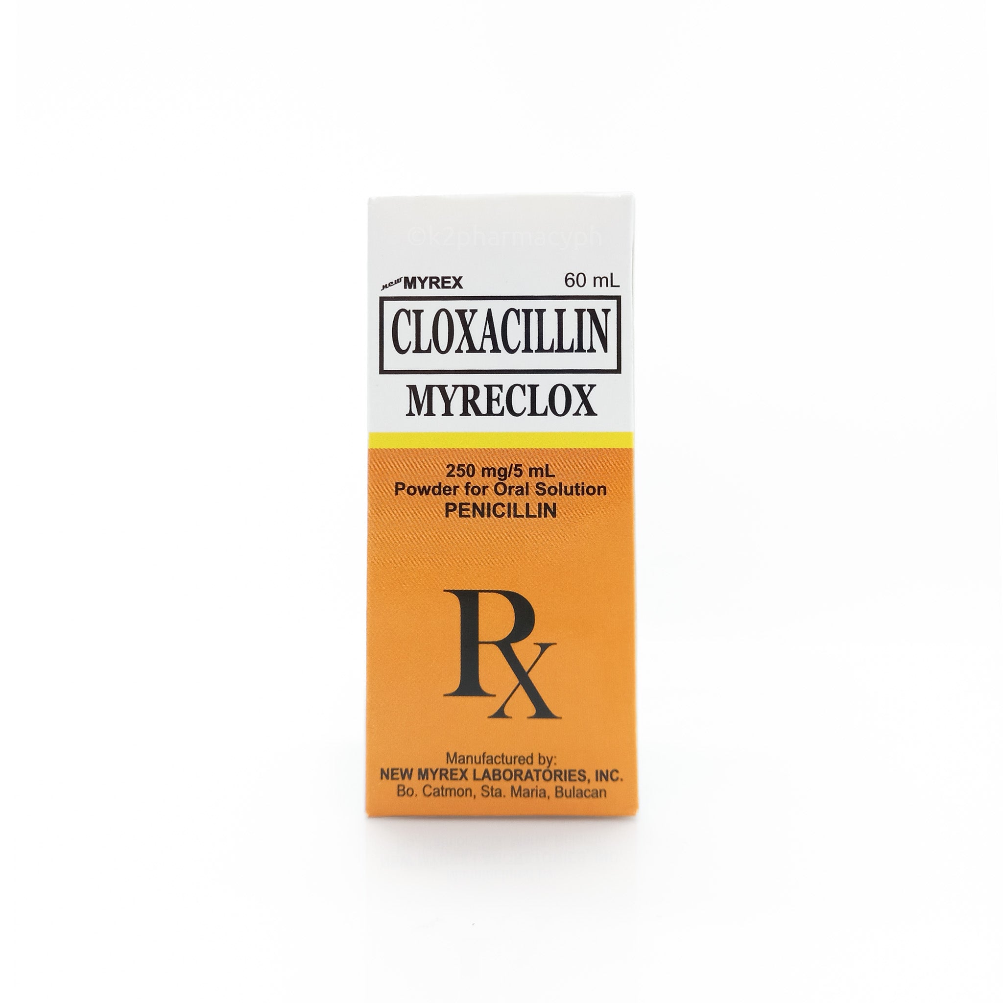 Myreclox 250mg/5mL Cloxacillin Powder for Oral Solution Melon 60mL