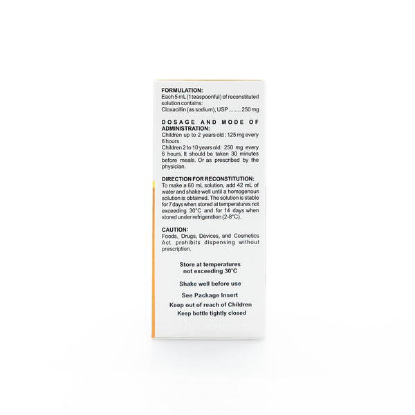 Myreclox 250mg/5mL Cloxacillin Powder for Oral Solution Melon 60mL