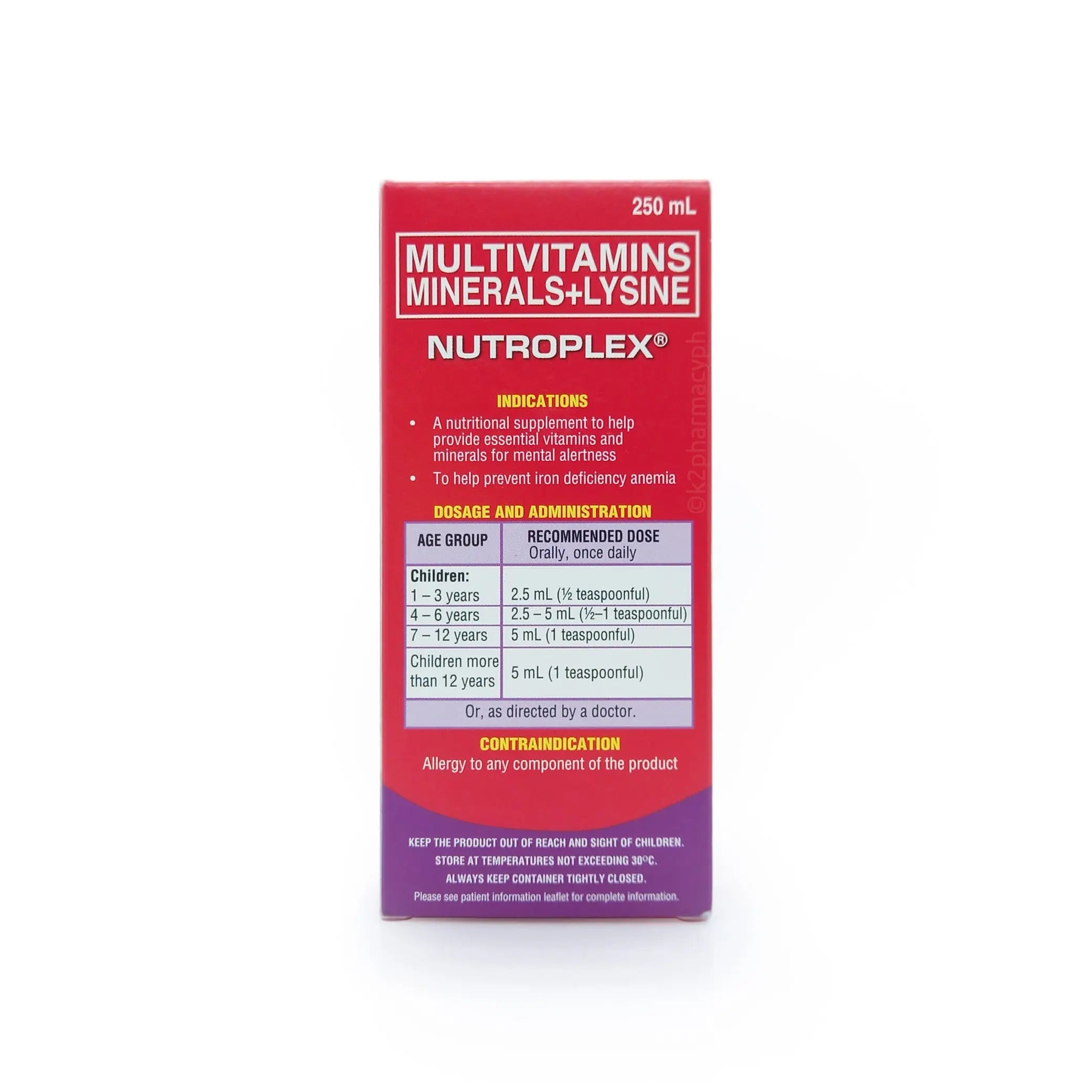 Nutroplex® Multivitamins Minerals + Lysine 250ml UNILAB INC. United ...