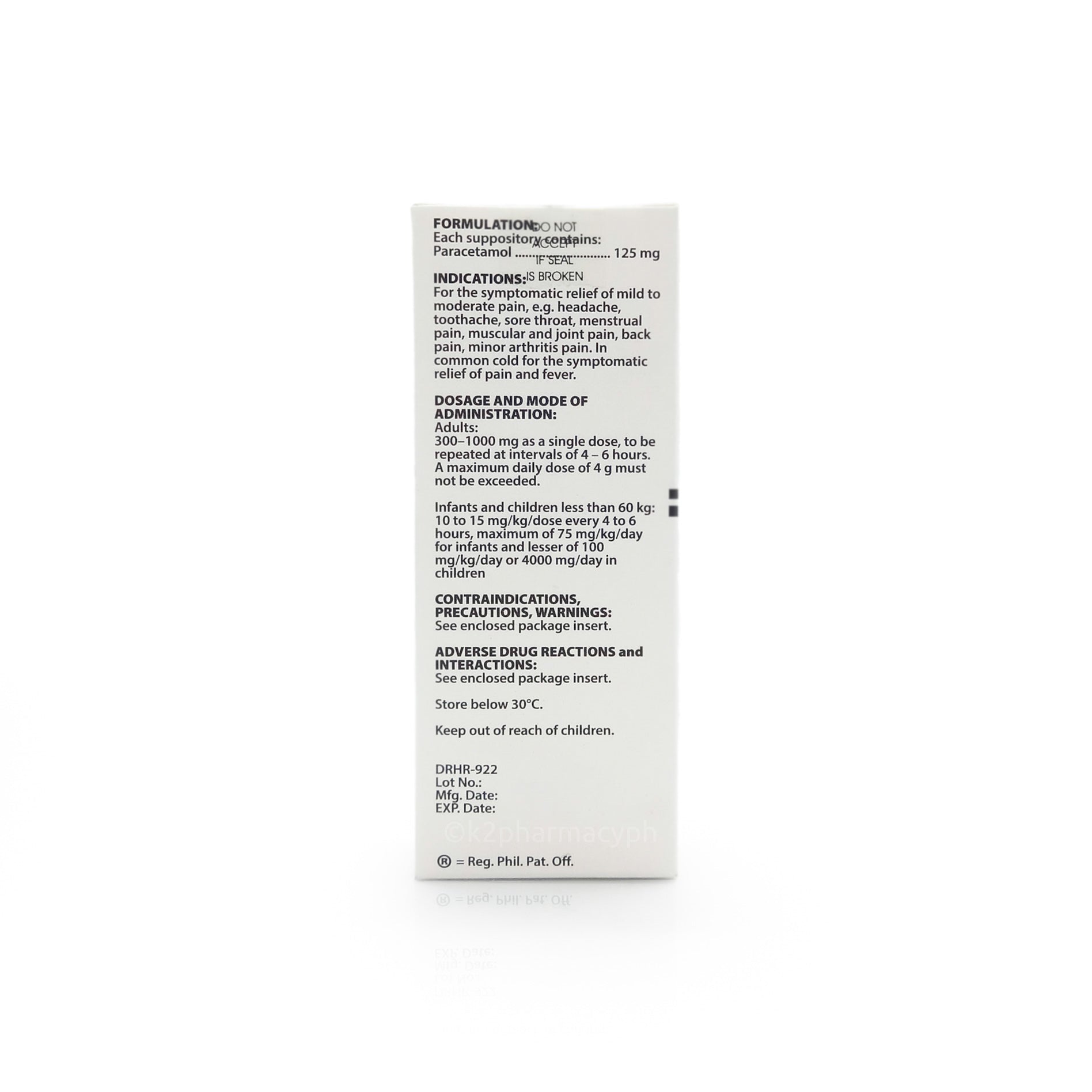 Opigesic® 125mg Rectal Suppositorry
