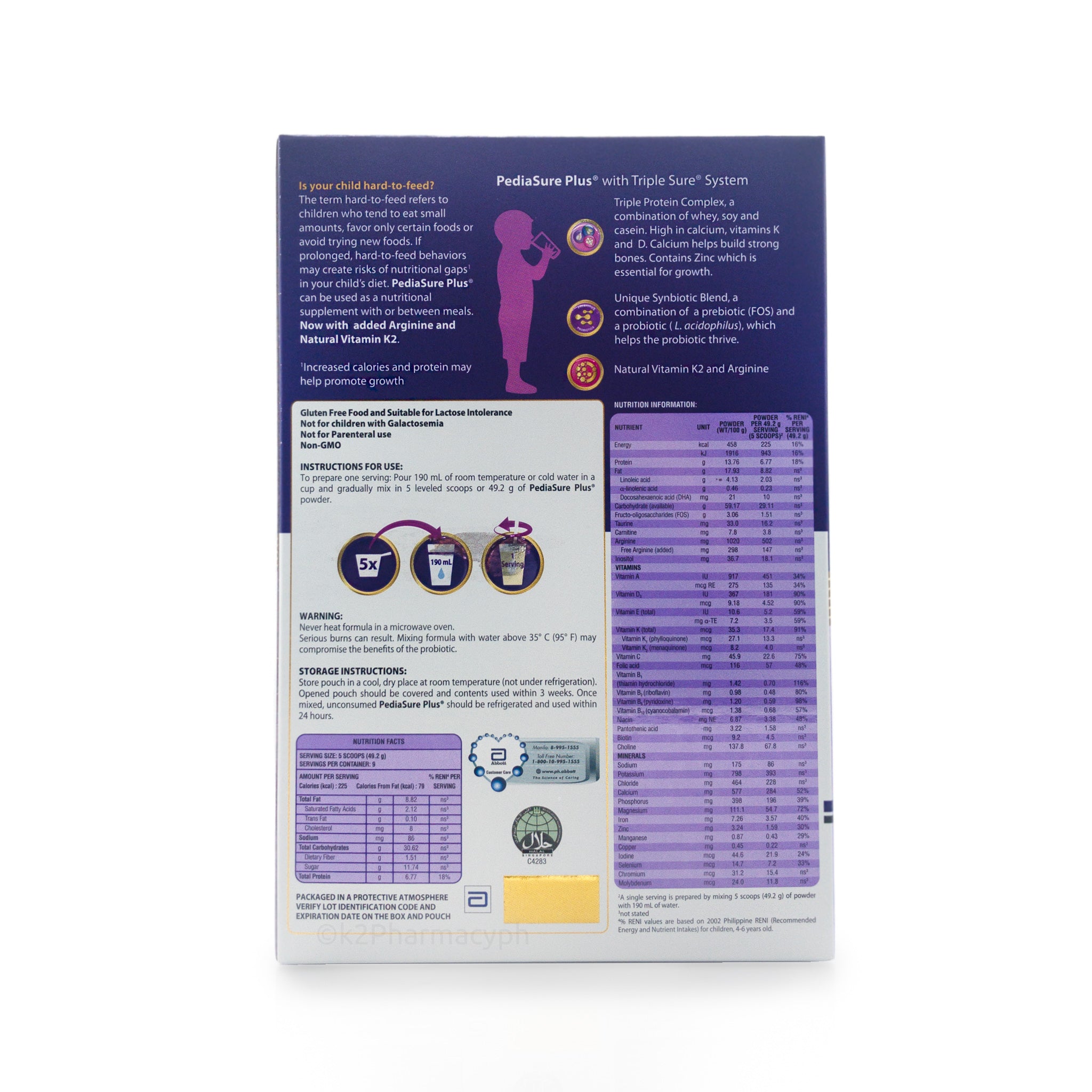 PediaSure Plus® with Triple Sure® System PreSchool Age Powdered Milk ...