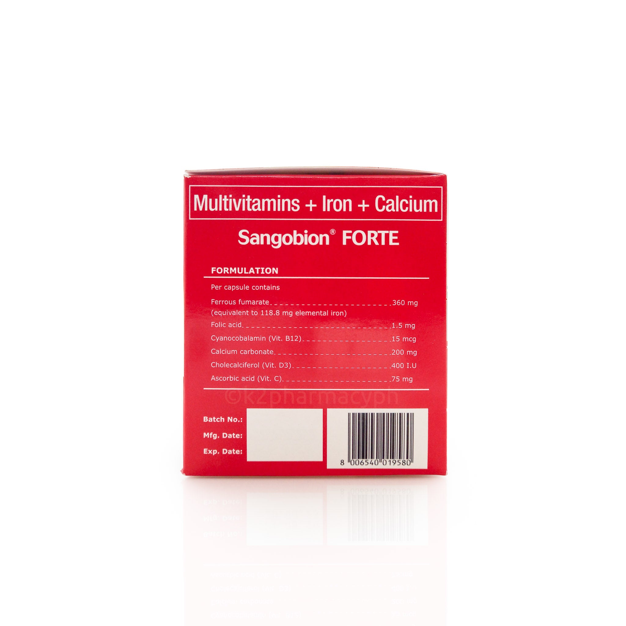 Sangobion® Forte Multivitamins + Iron + Calcium Capsule