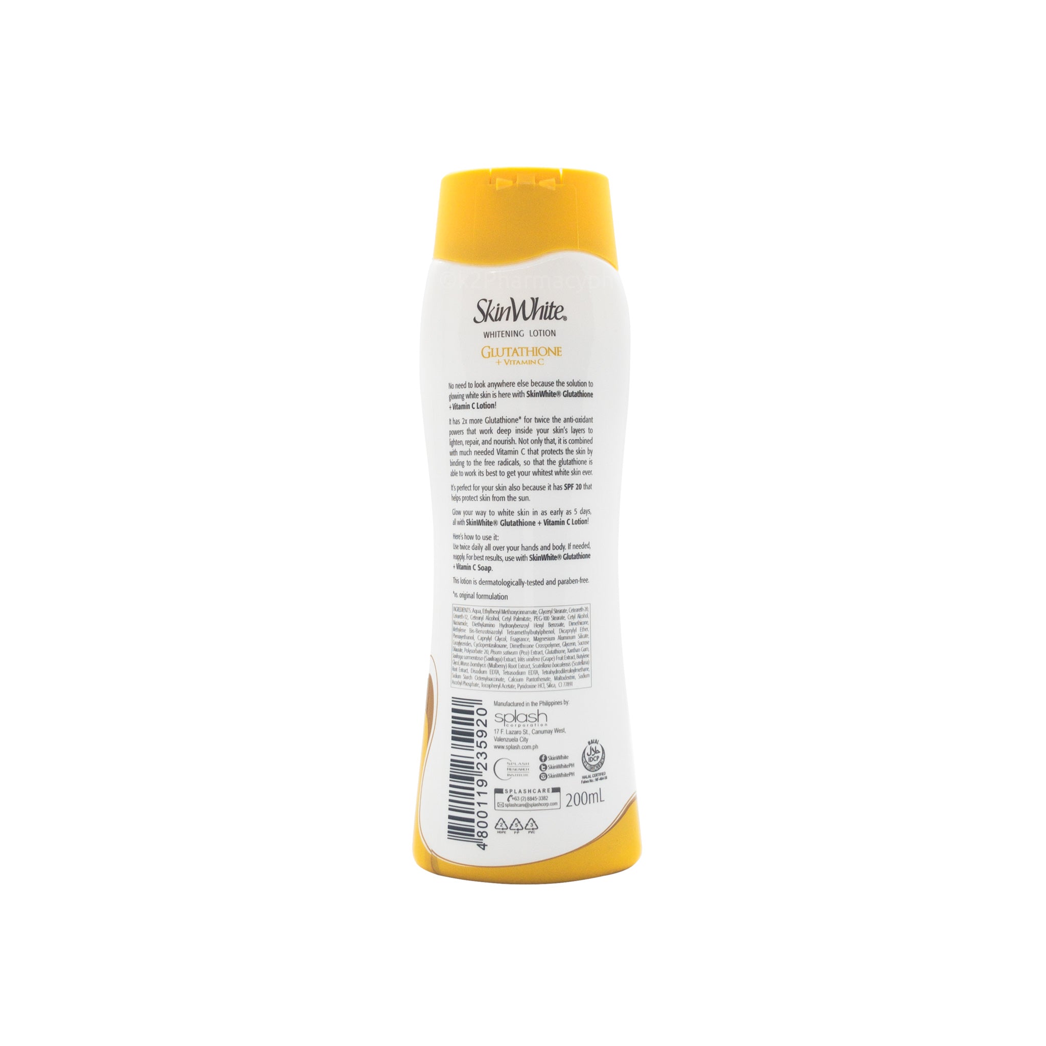 SkinWhite® Whitening Lotion Gluthathione + Vitamin C 200ml
