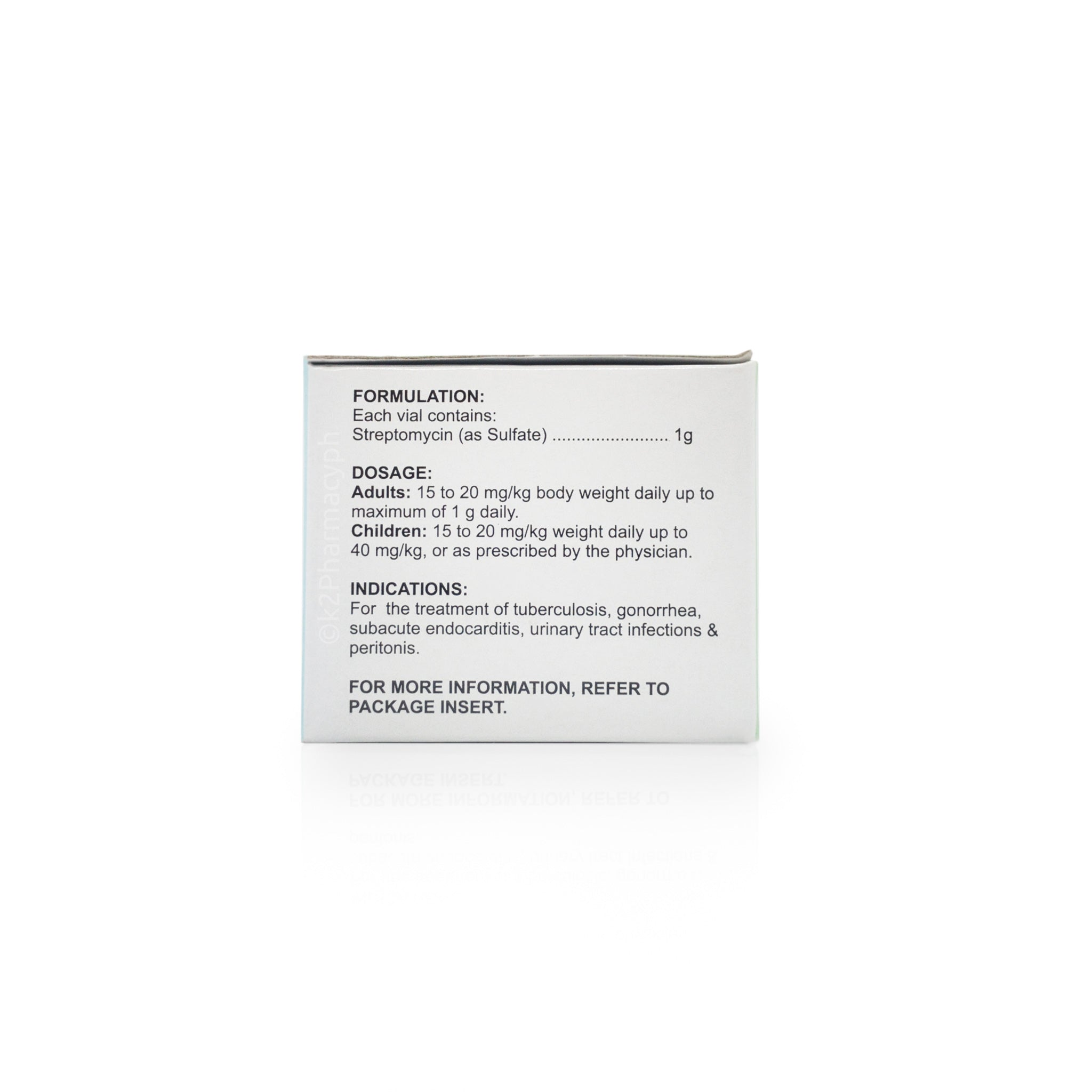 Streptocin Streptomycin Sulfate 1g Powder for Injection (IM) Vial