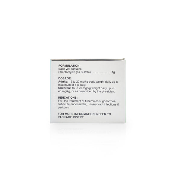 Streptocin Streptomycin Sulfate 1g Powder for Injection (IM) Vial