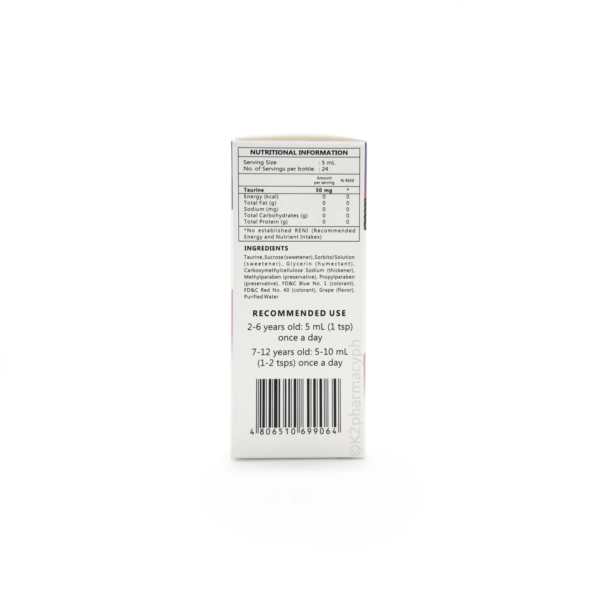 Taurex® 50mg / 5ml Taurine Syrup 120ml Zuellig Pharma Corporation